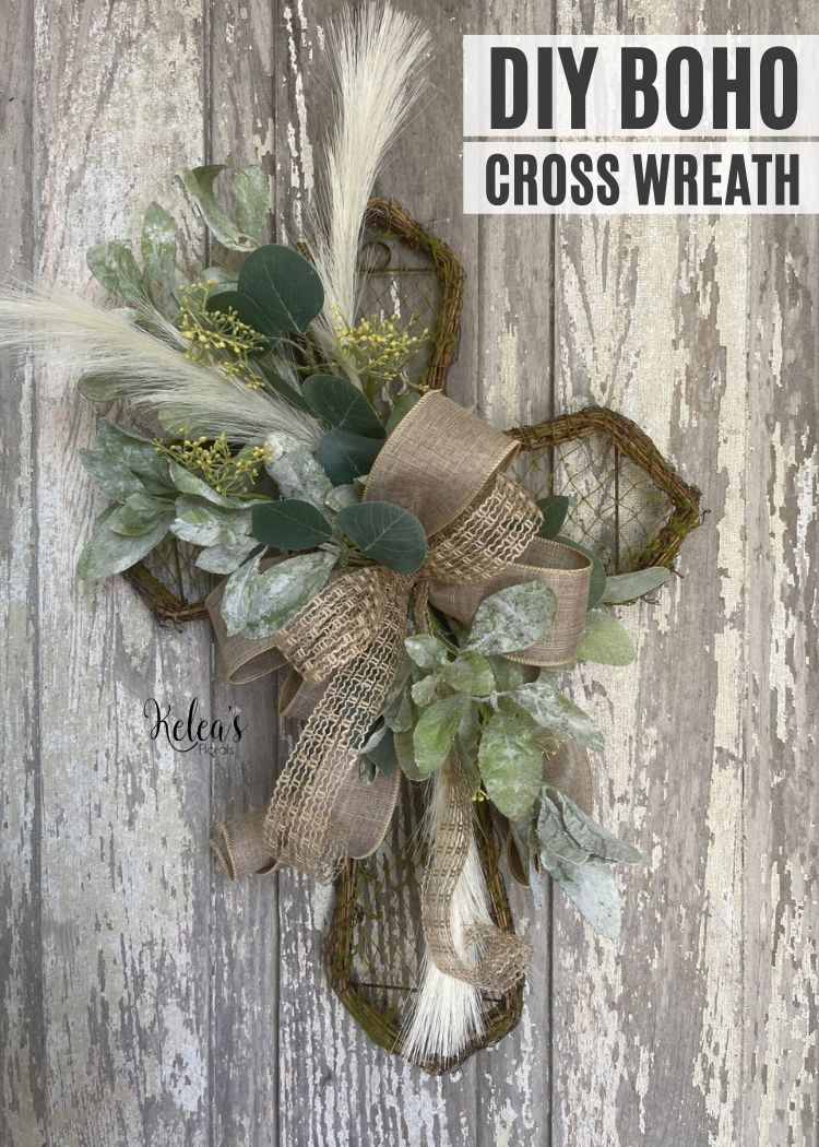DIY Boho Cross Wreath - Kelea's Florals