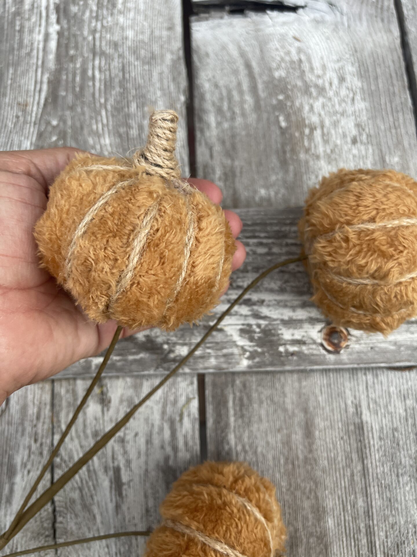 Brown Faux Fur Pumpkin Spray - Kelea's Florals