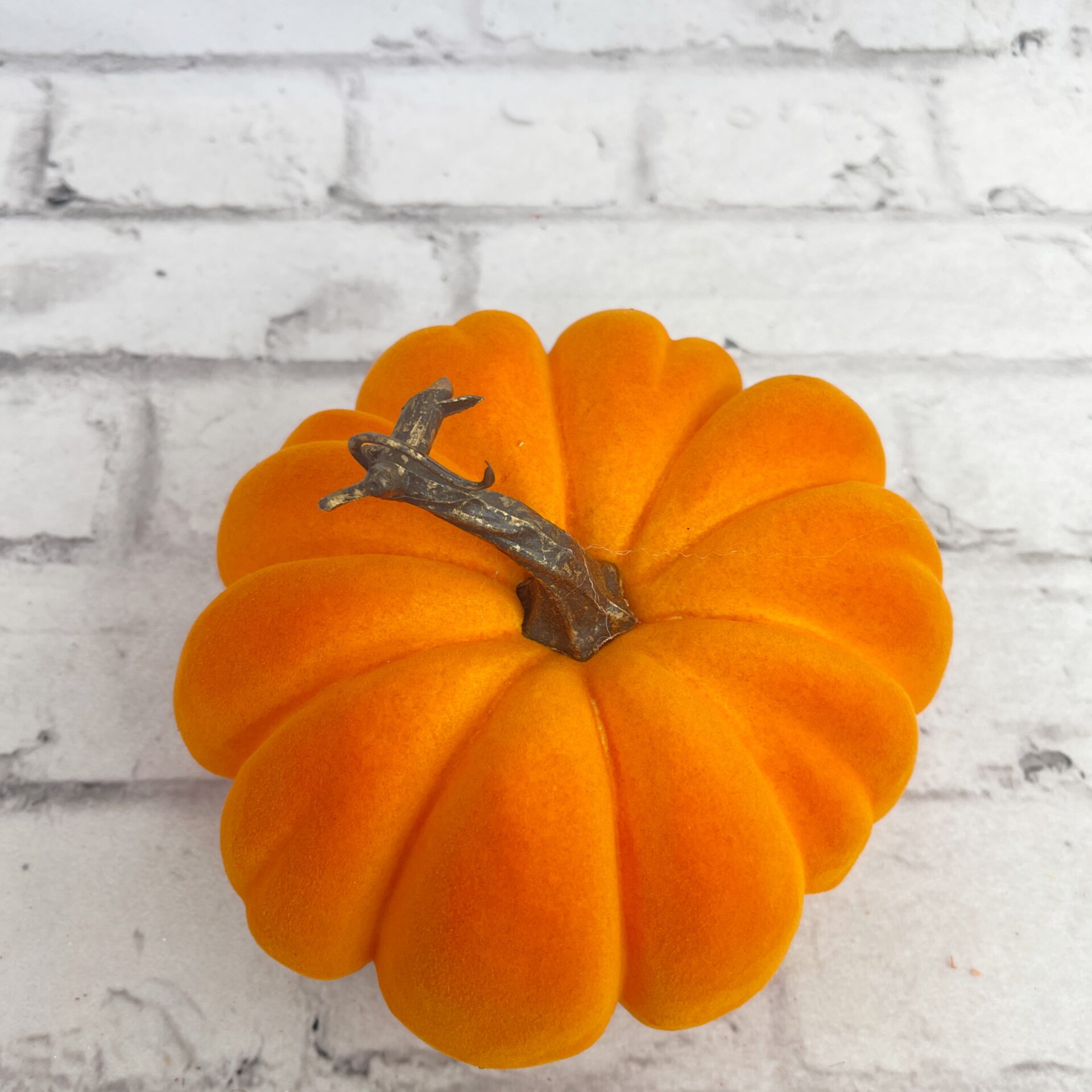 Orange Flocked Pumpkin - Kelea's Florals