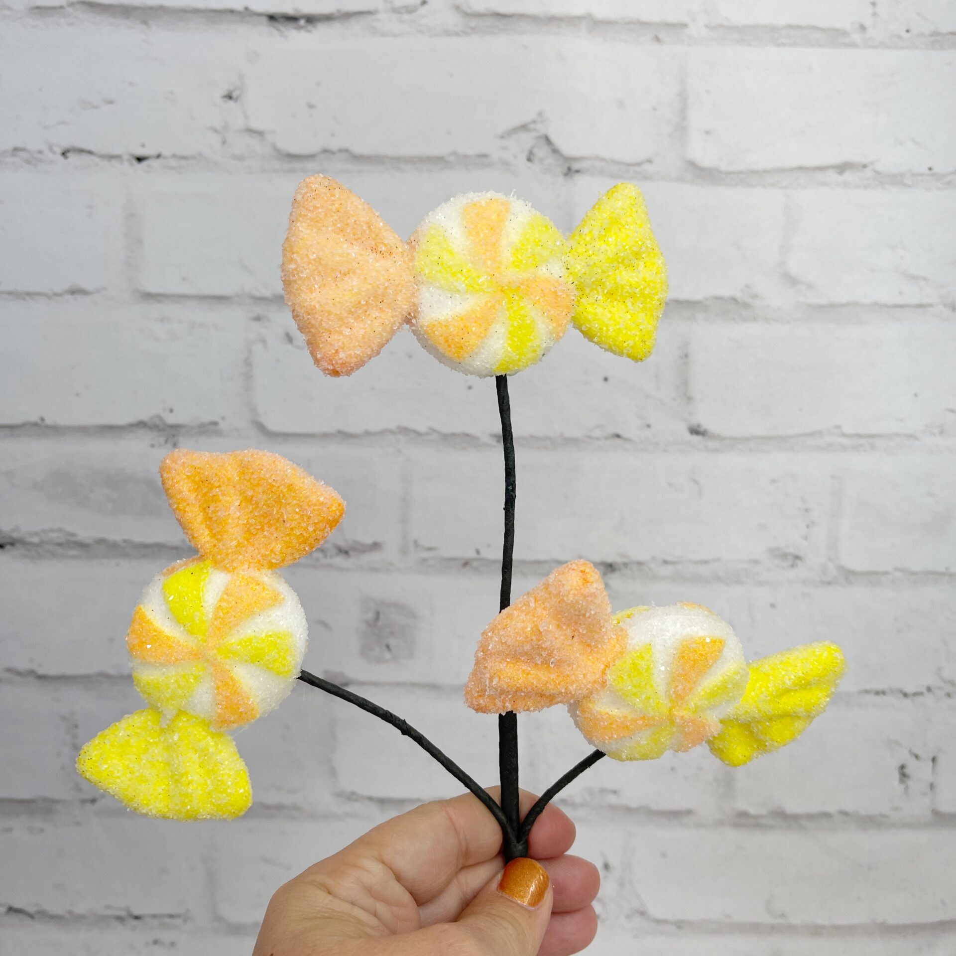 Orange White Yellow Candy Pick - Kelea's Florals