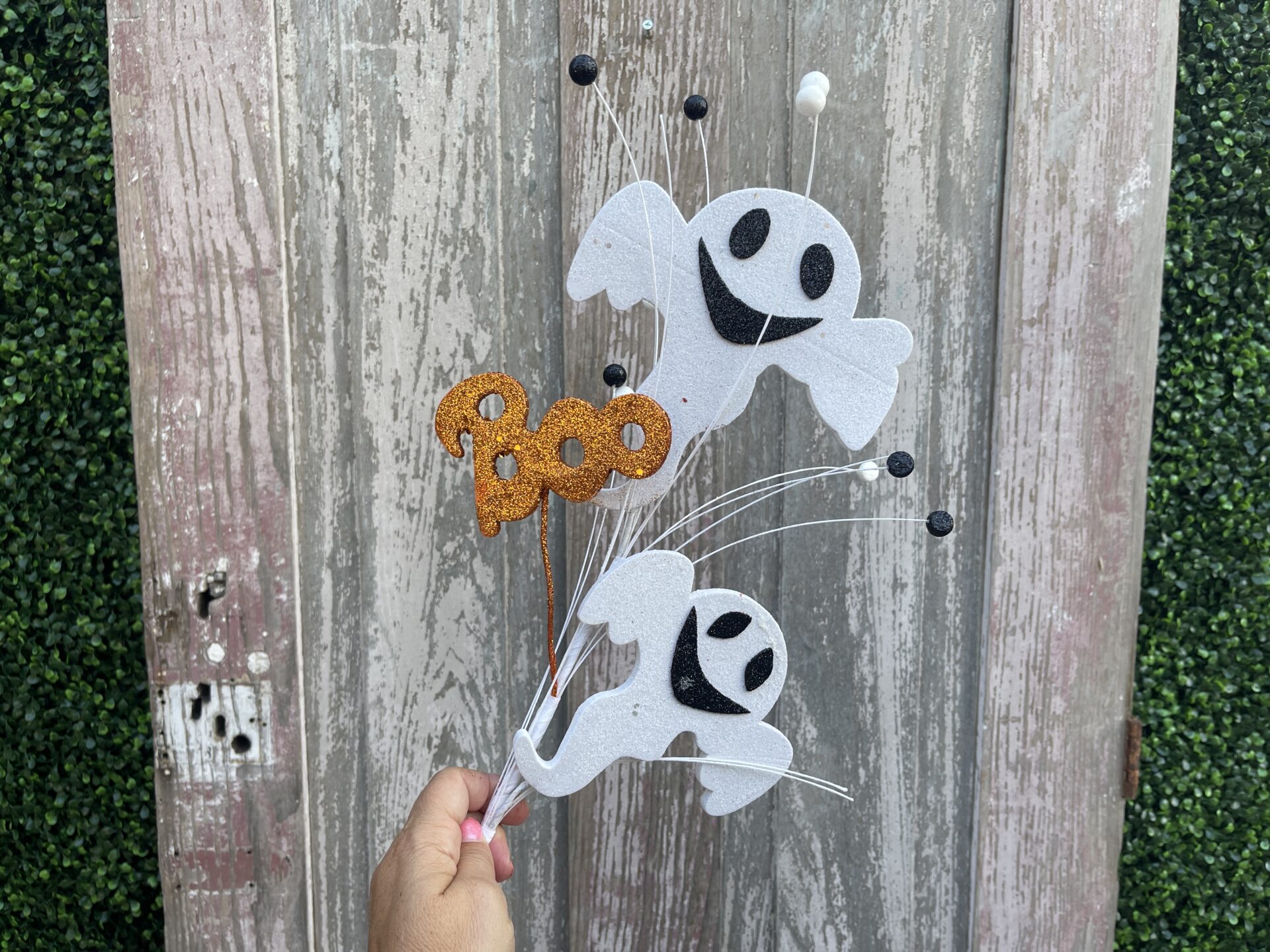 Glitter Ghost Ball Stem - Kelea's Florals