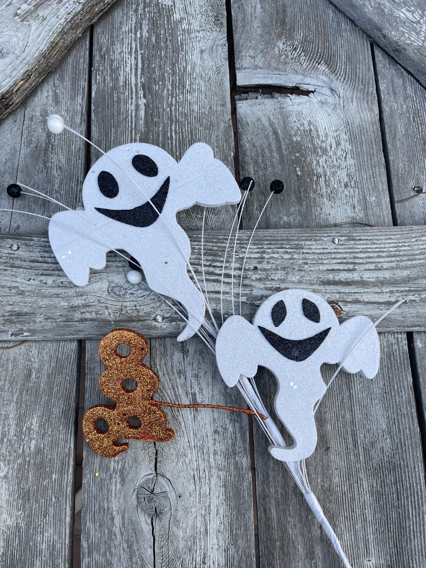 Glitter Ghost Ball Stem - Kelea's Florals