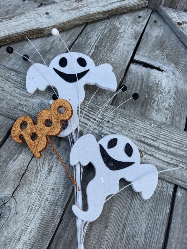 Glitter Ghost Ball Stem - Kelea's Florals