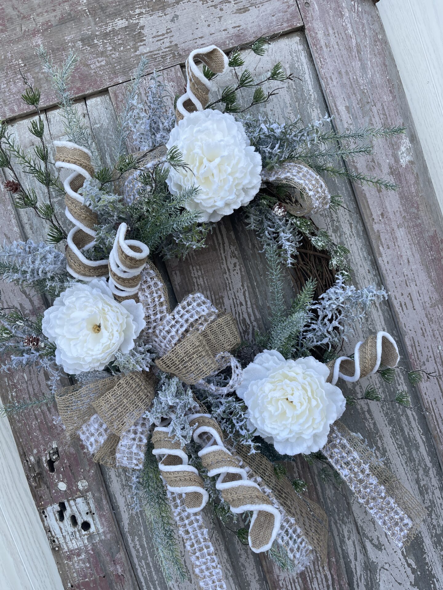 KDS Tutorial Winter Snowy Peony Wreath Supply List - Kelea's Florals