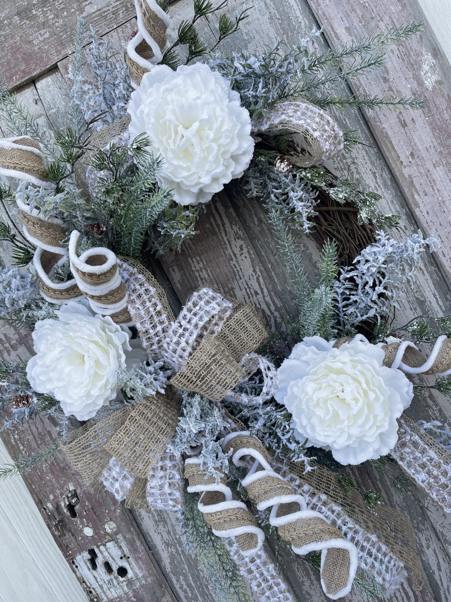 KDS Tutorial Winter Snowy Peony Wreath Supply List - Kelea's Florals