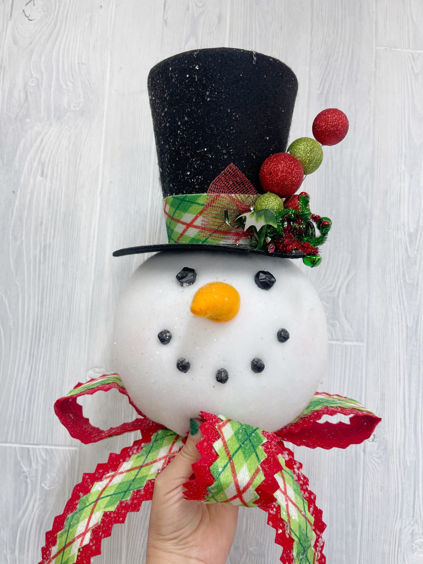 14" Snowman With Hat Tree Topper - Kelea's Florals