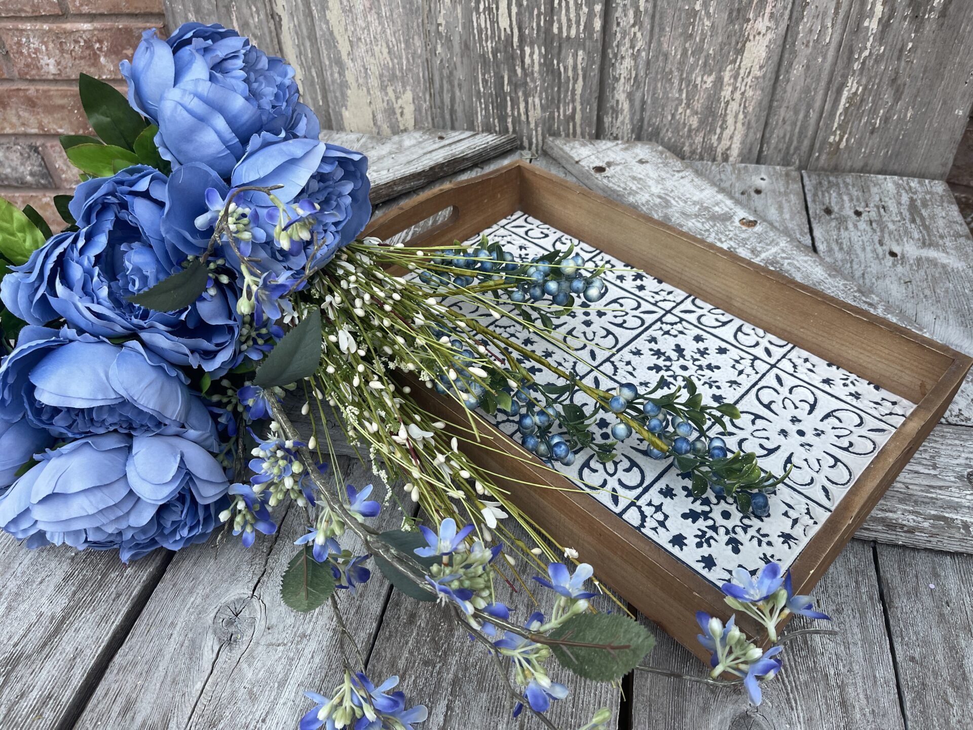 KDS Tutorial Blue Table Tray Floral Arrangement Supply List - Kelea's ...