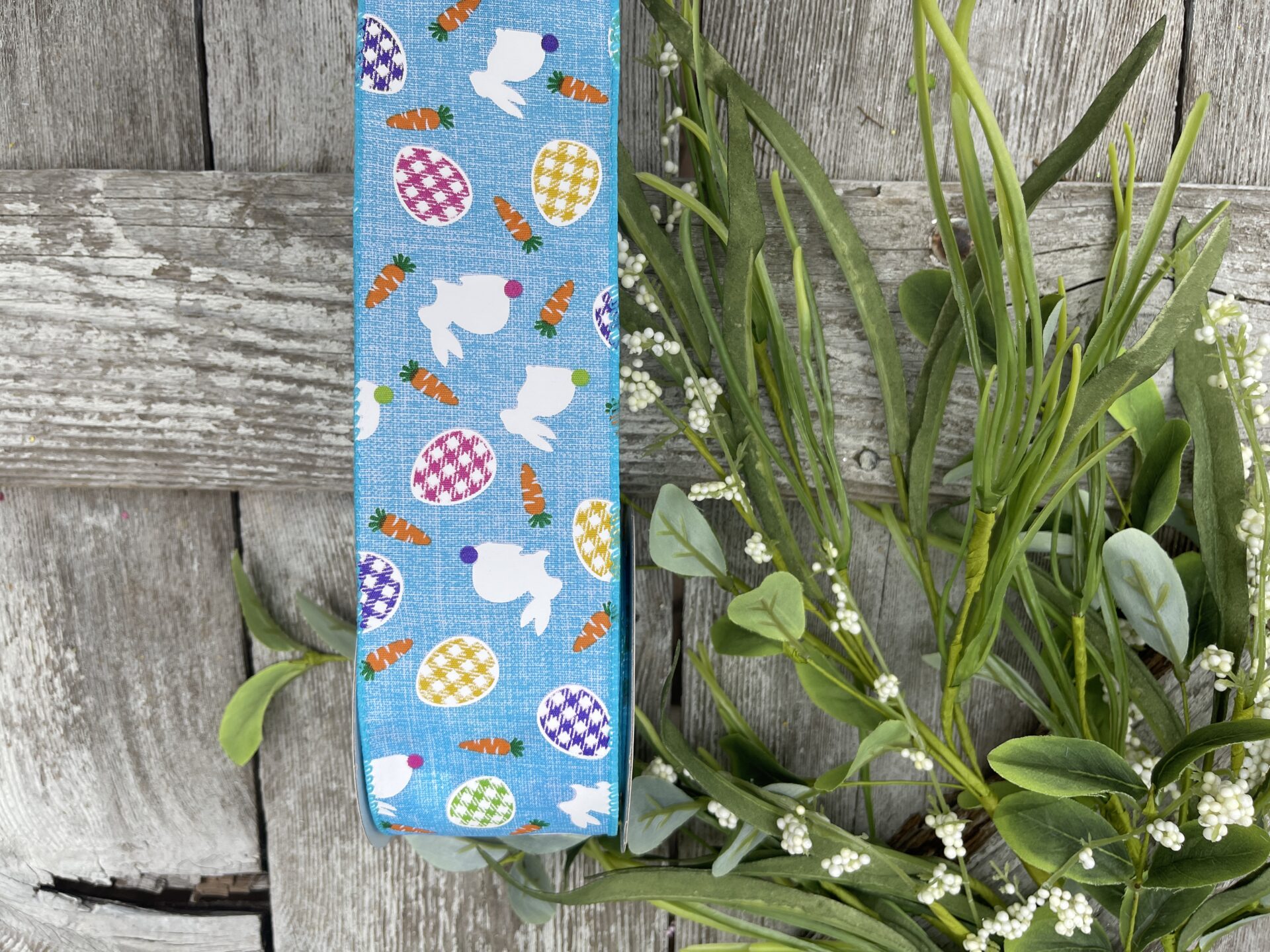 2.5" Multi-Color Plaid Flowers on Teal Ribbon on 10 Yard Roll - Kelea's ...