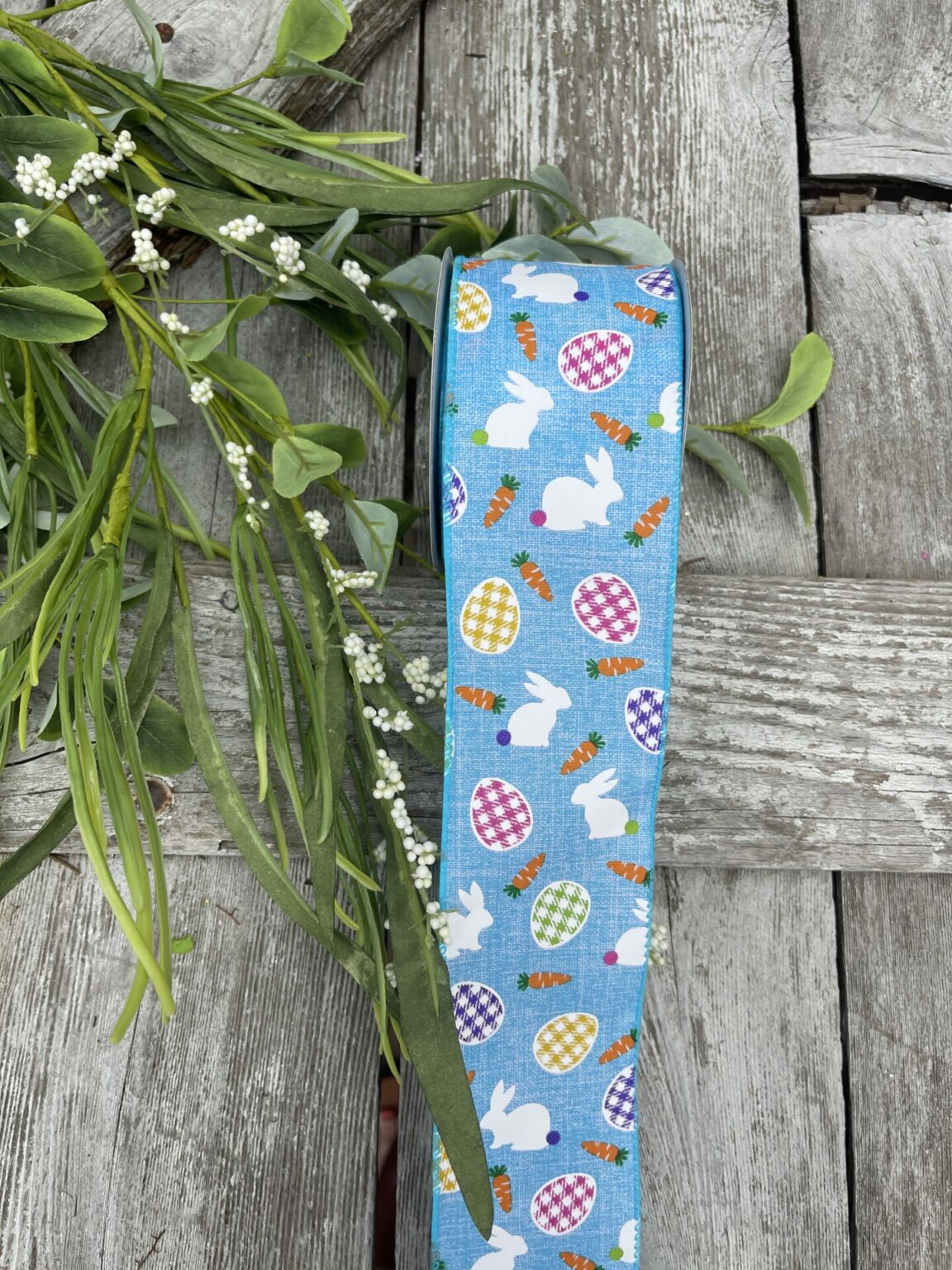 2.5" Multi-Color Plaid Flowers on Teal Ribbon on 10 Yard Roll - Kelea's ...