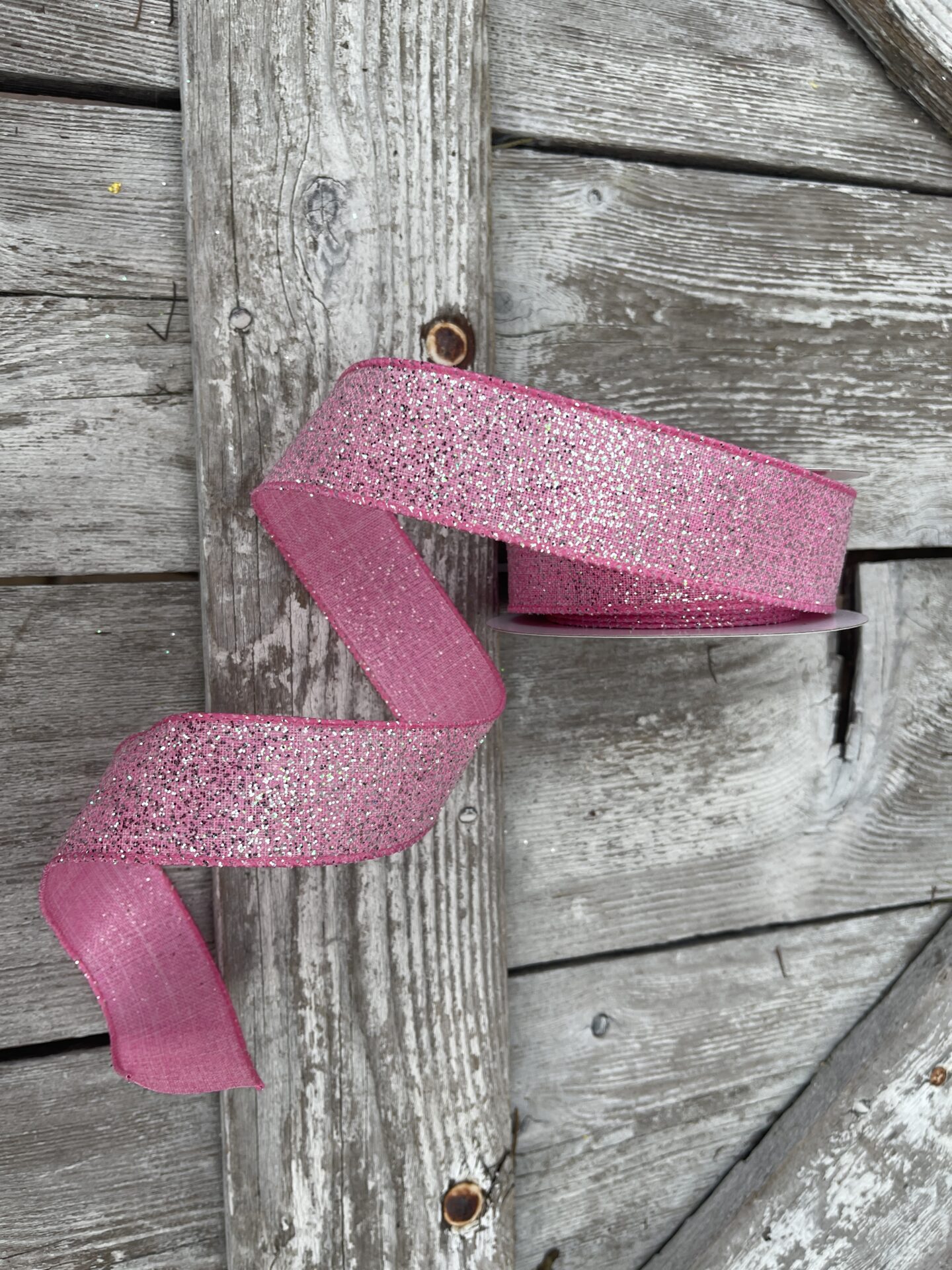 1.5" Pink Glitter Ribbon on 10 Yard Roll - Kelea's Florals