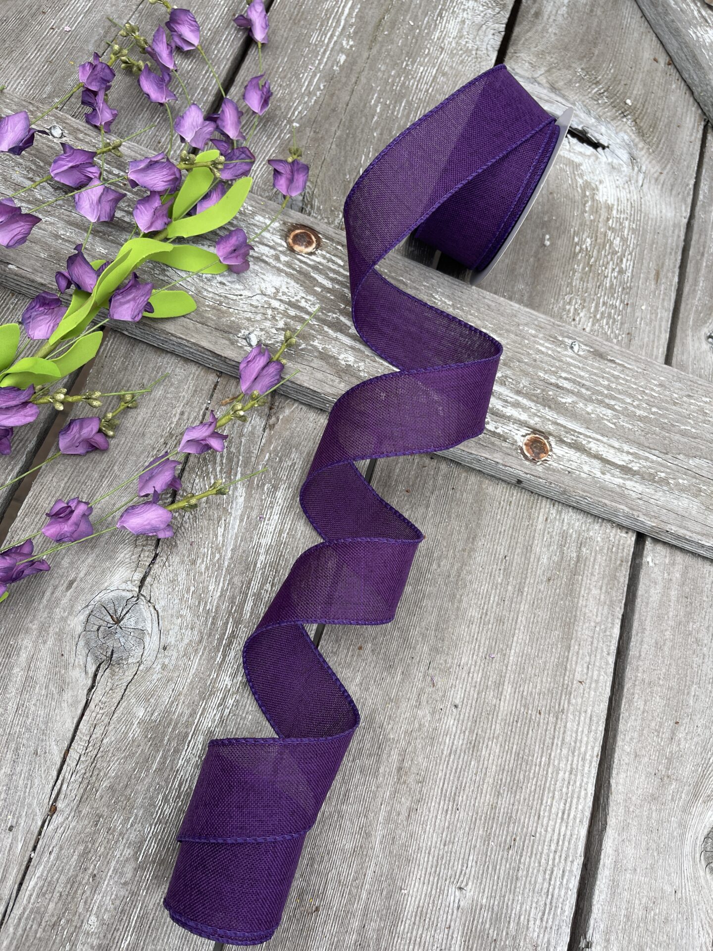 1.5" Purple Wired Ribbon on 10 Yard Roll - Kelea's Florals