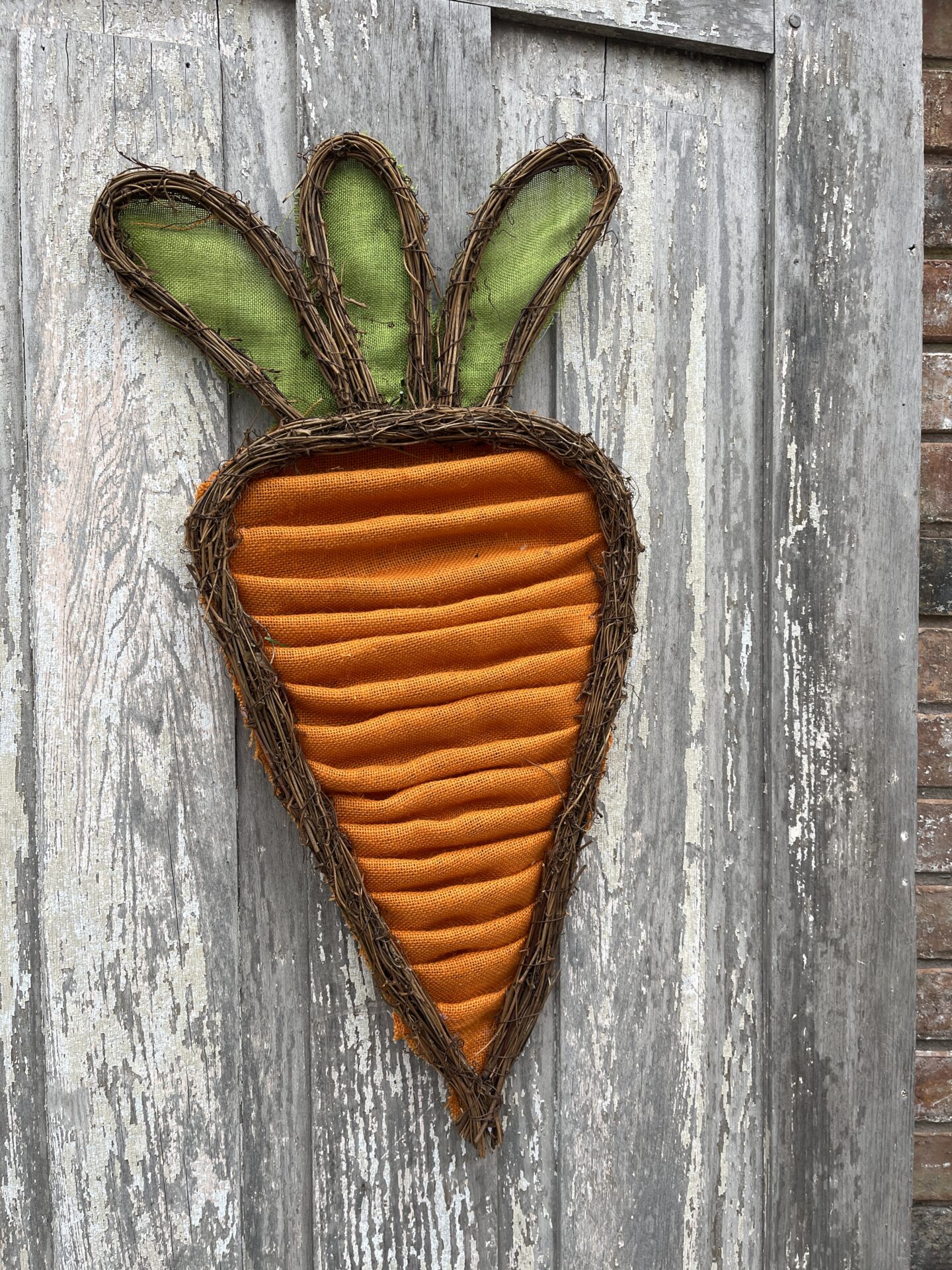 Carrot with Layered Burlap Wreath Door Hanger - Kelea's Florals