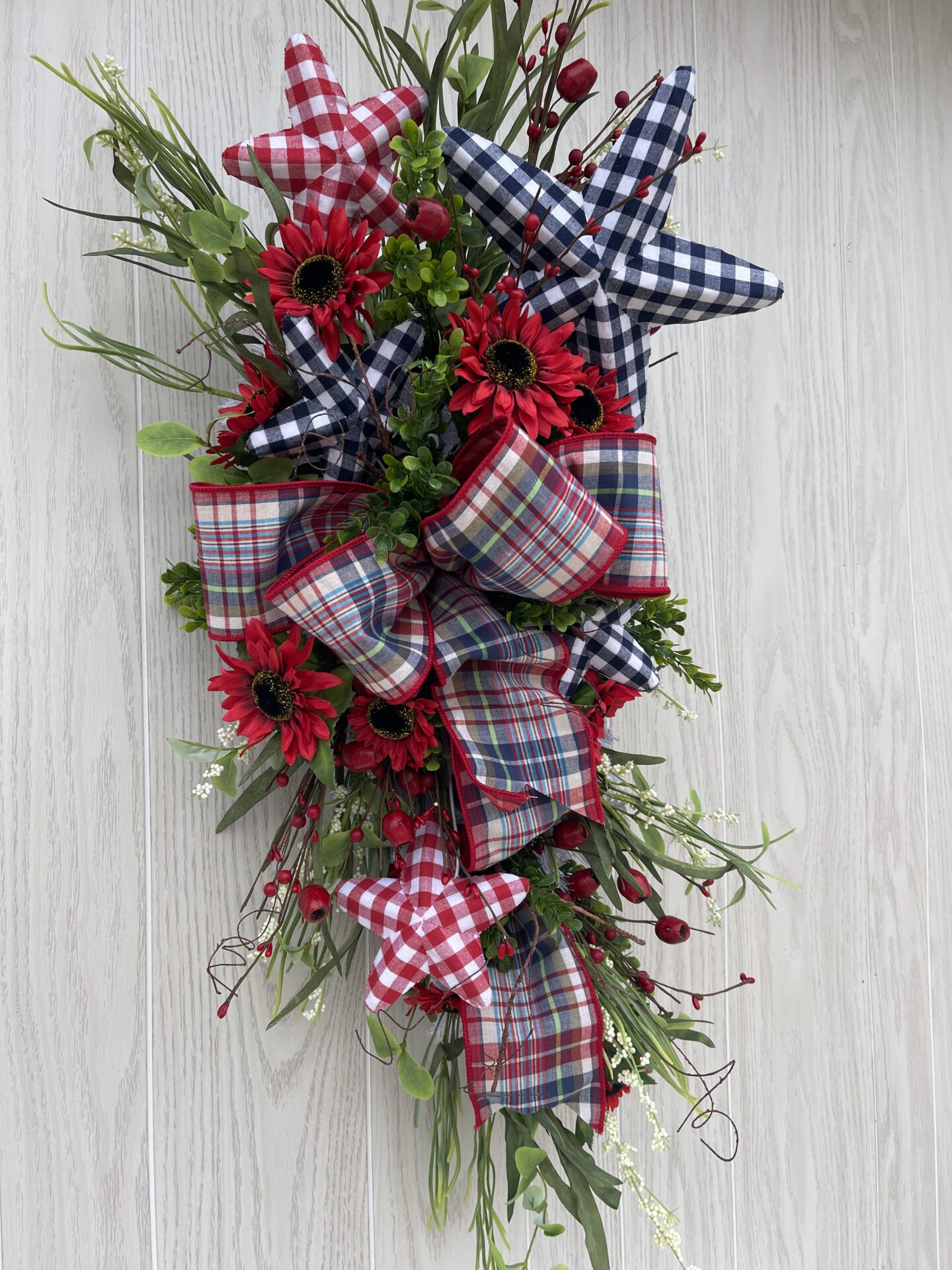 KDS Tutorial Red Sunflower USA Swag Supply List - Kelea's Florals