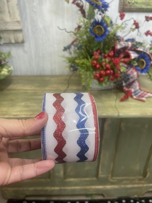 Red and Blue Rick Rack - Kelea's Florals