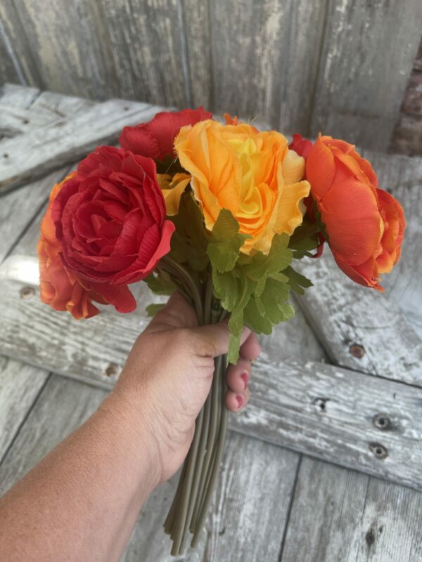 Red Orange Yellow Ranunculus Bush - Kelea's Florals
