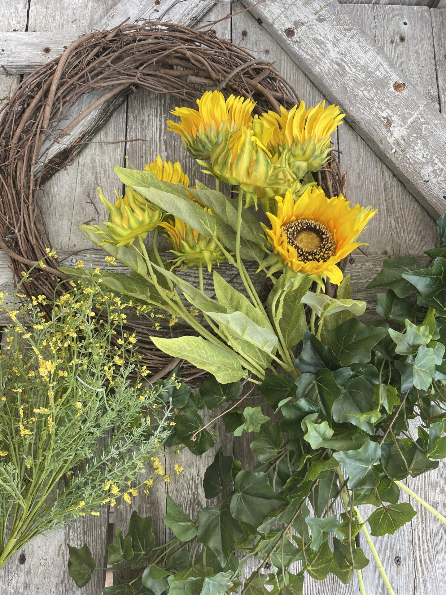 KDS Tutorial Summer Sunflower Cluster Floral Wreath Supply List - Kelea ...