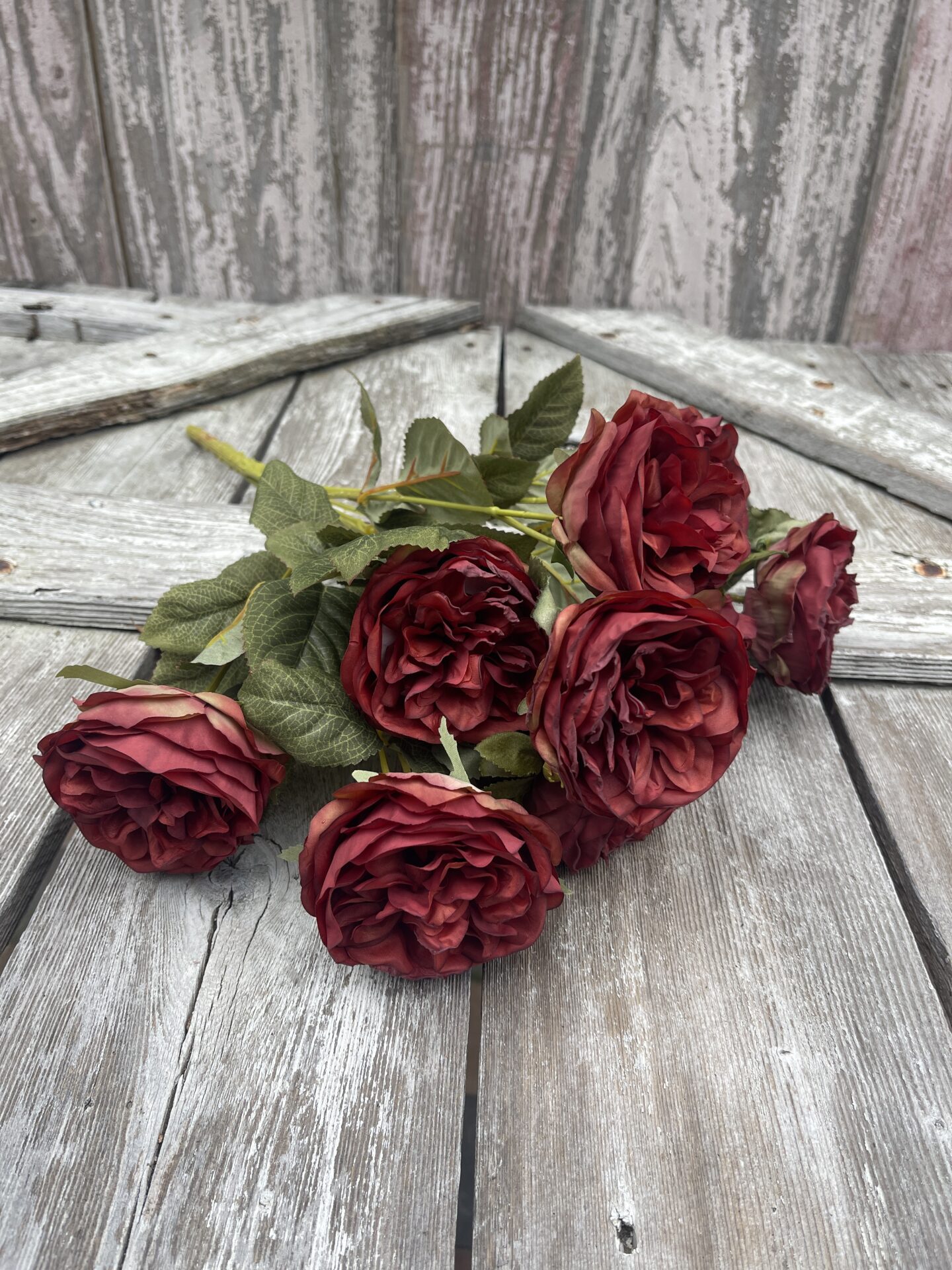 Red Dried Cabbage Rose - Kelea's Florals