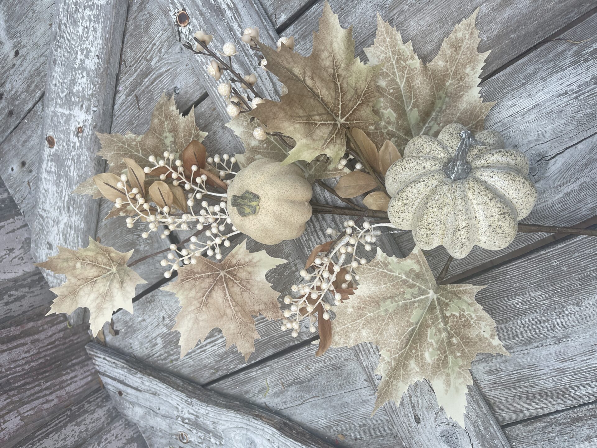 Beige Pumpkin Maple Berry Spray - Kelea's Florals