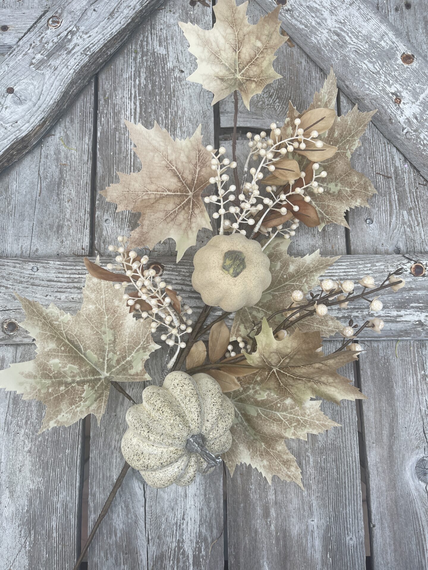 Beige Pumpkin Maple Berry Spray - Kelea's Florals