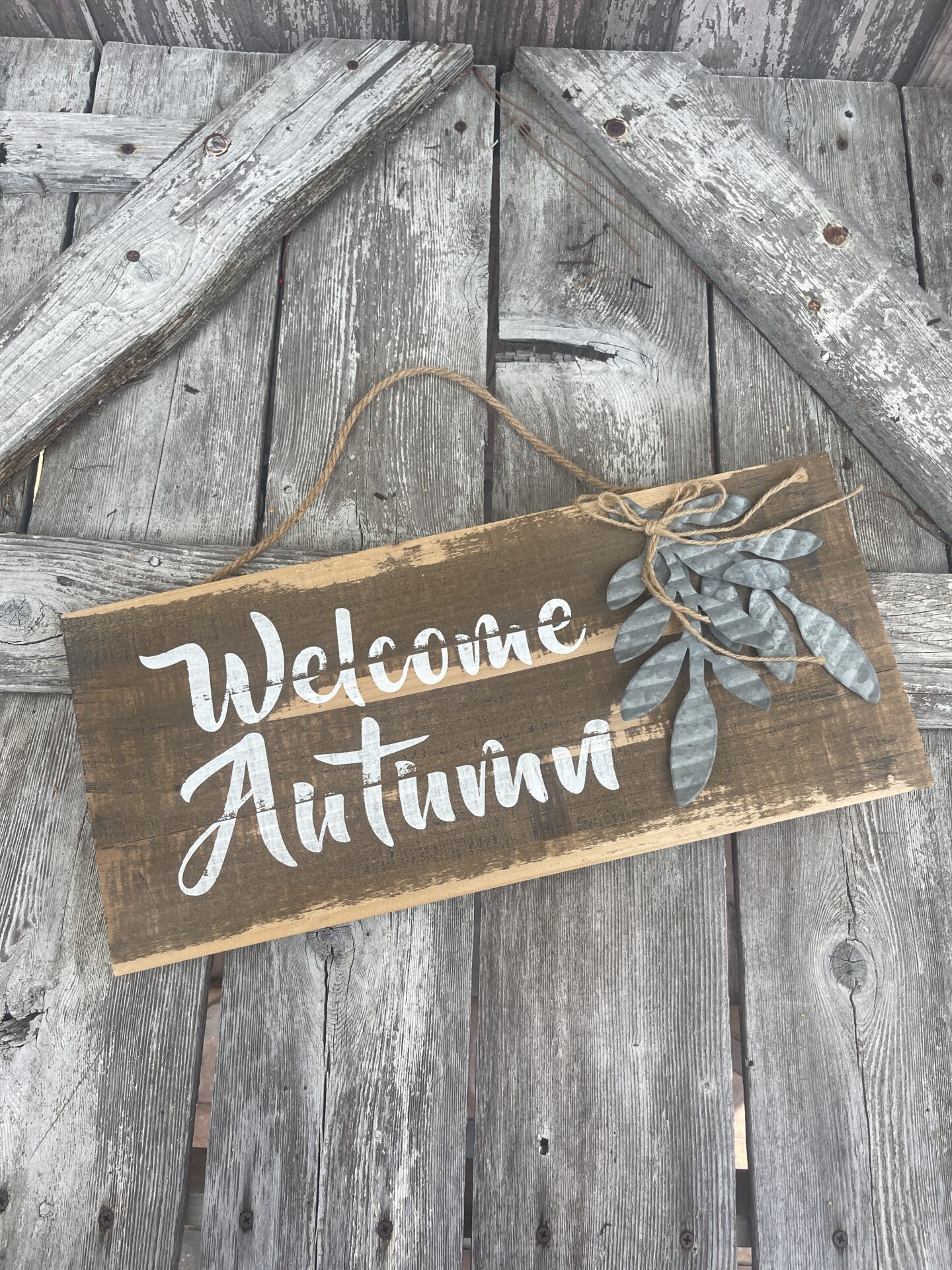 Wood and Metal Autumn Wall Sign - Kelea's Florals