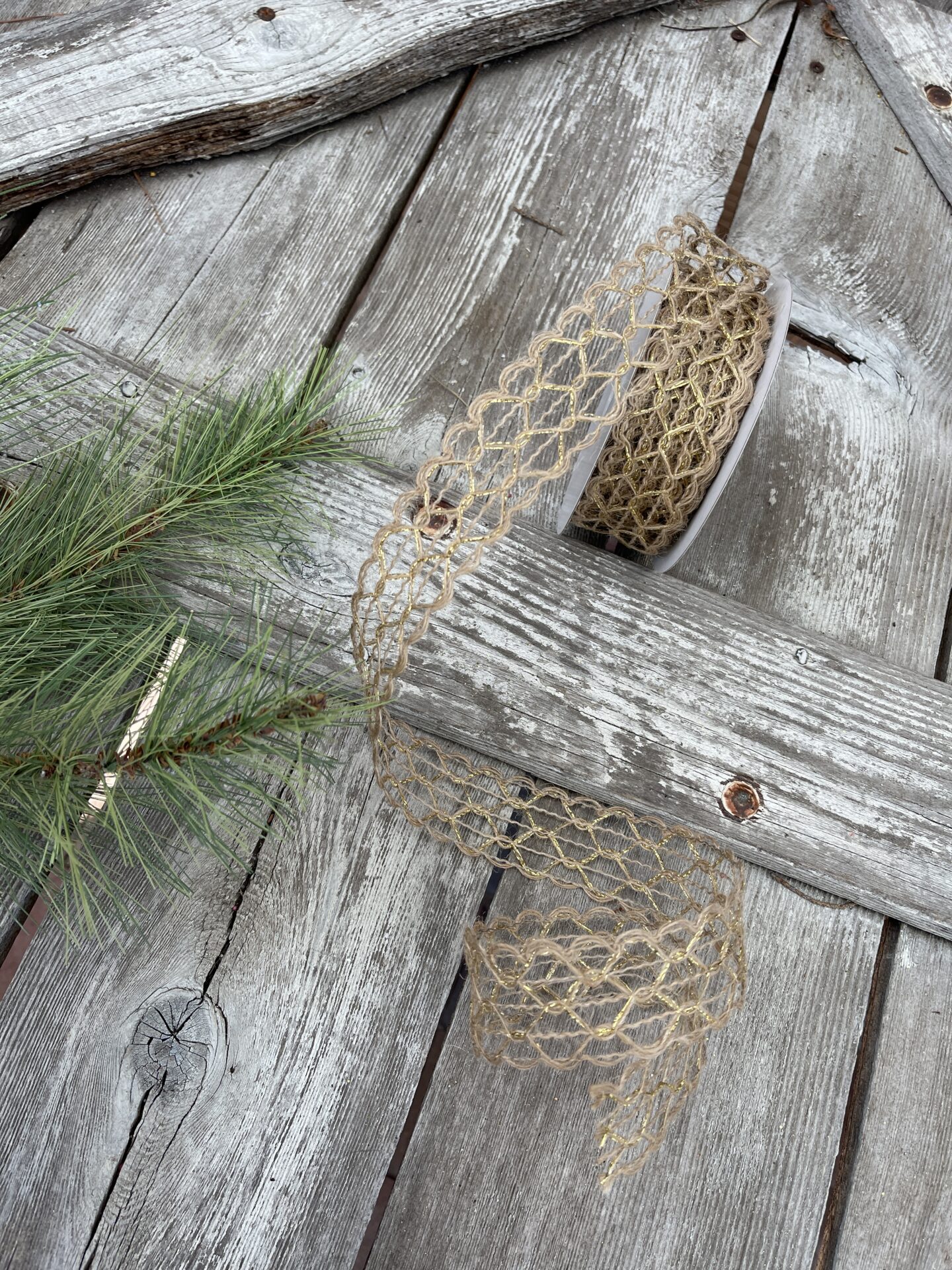 1.5" Gold Silver Sparkle Net Ribbon on 10 YD Roll - Kelea's Florals