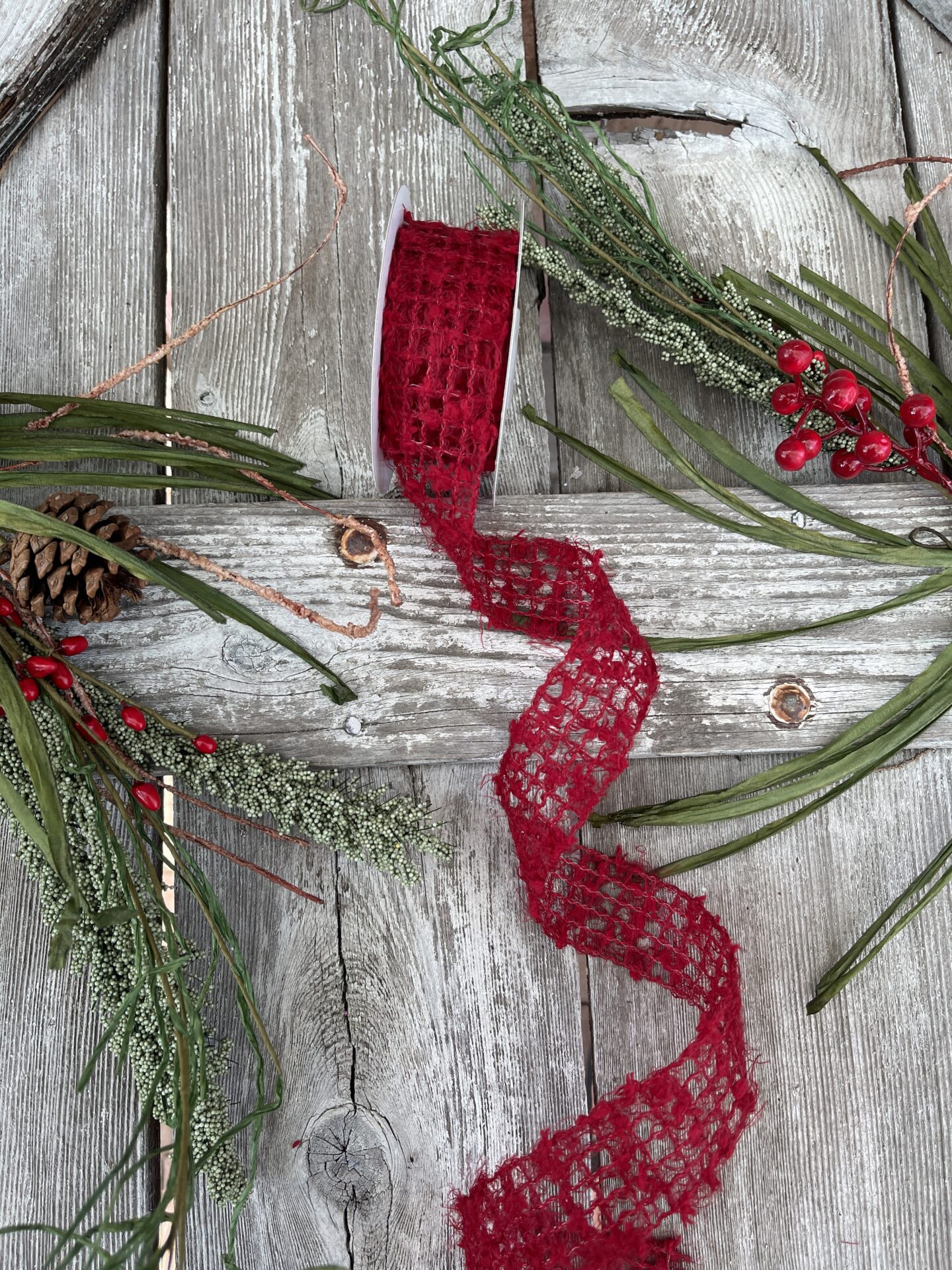 1.5" Red Fuzz Net Ribbon on 10 YD Roll - Kelea's Florals