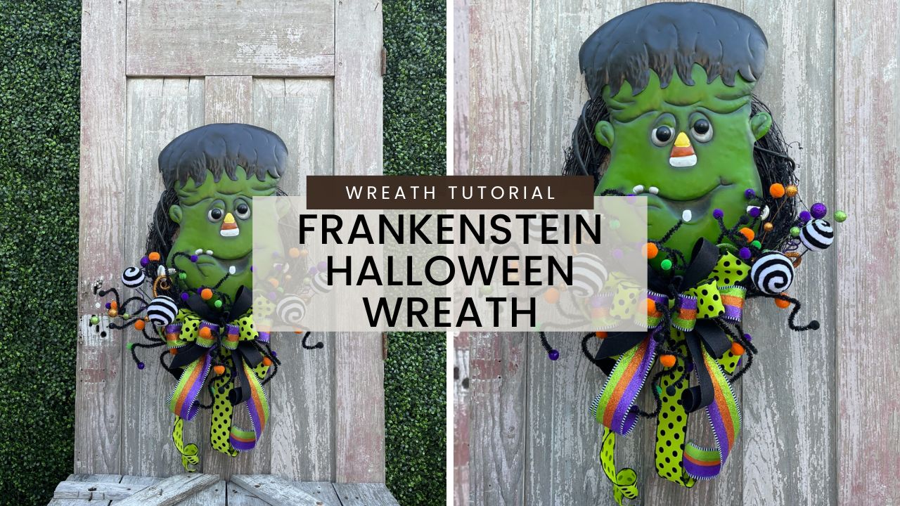 DIY Frankenstein Halloween Wreath - Kelea's Florals