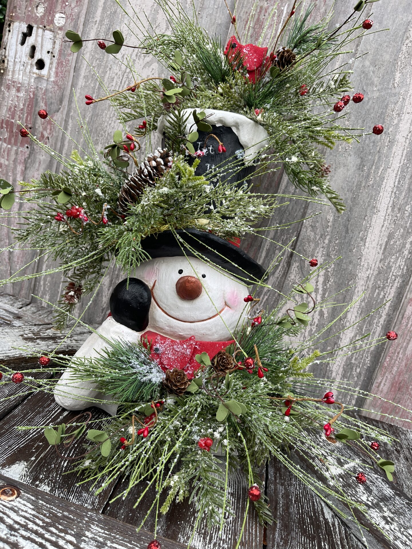 Christmas Snowman Head Centerpiece Kit - Kelea's Florals