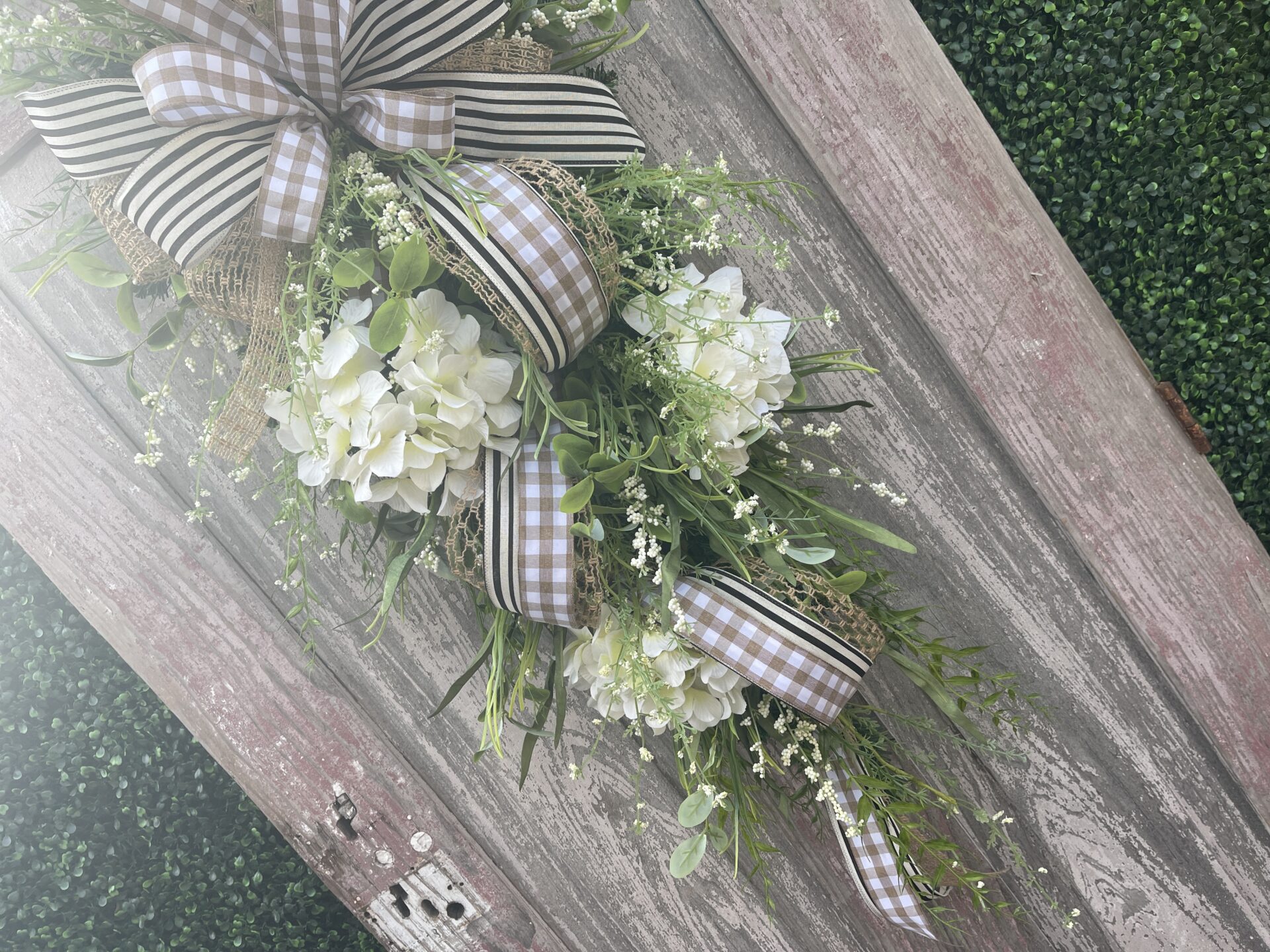 KDS Live Cream and Green Hydrangea Swag Supply List - Kelea's Florals