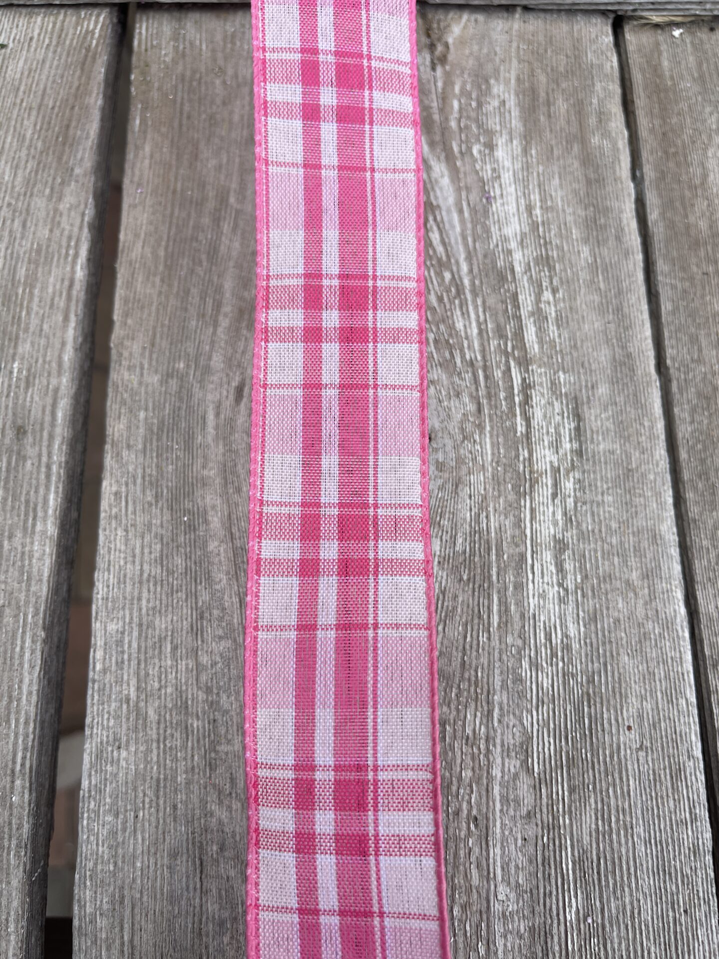 1.5" Pink White Montana Plaid Ribbon on 10 Yard Roll - Kelea's Florals
