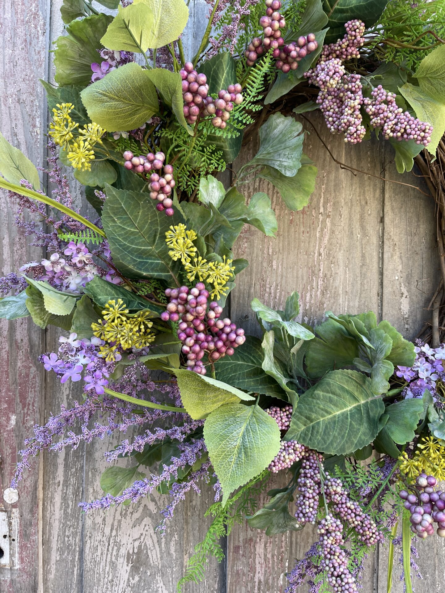 Purple Floral Berry Wreath Supply List - Kelea's Florals