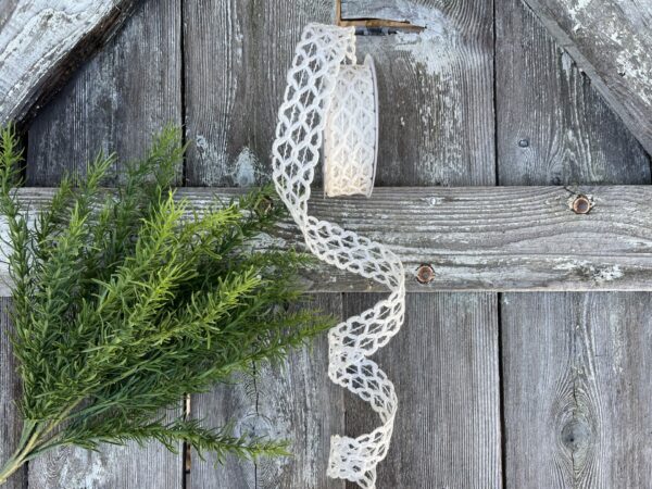 1.5" White Open Weave Wired Ribbon, 10 Yard Roll - Kelea's Florals