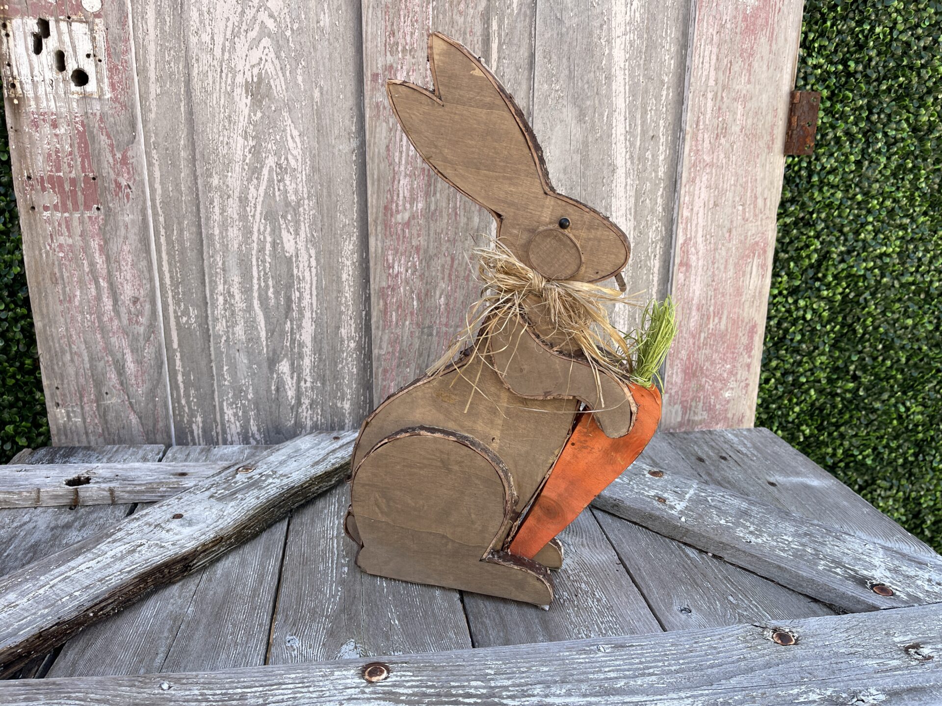 Wooden Bunny Statute - Kelea's Florals