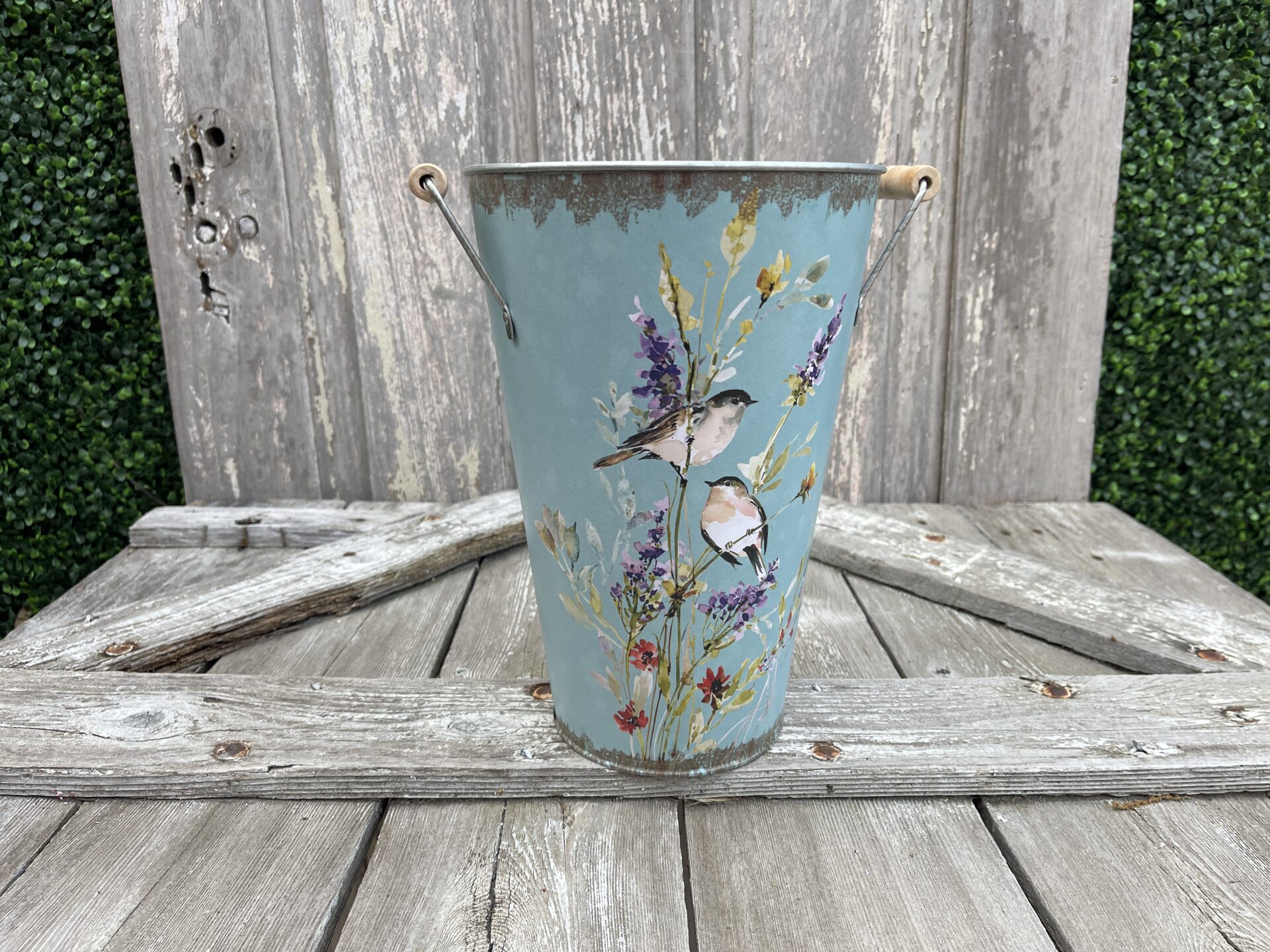 Metal Bird Bucket - Kelea's Florals