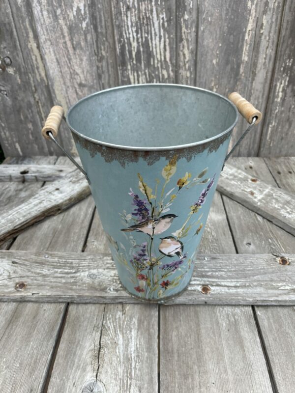 Metal Bird Bucket - Kelea's Florals