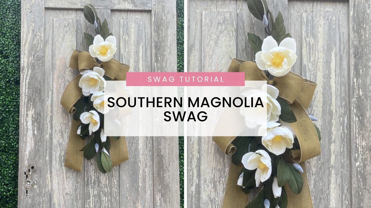 Simple Southern Magnolia Swag Decor for Front Door - Kelea's Florals