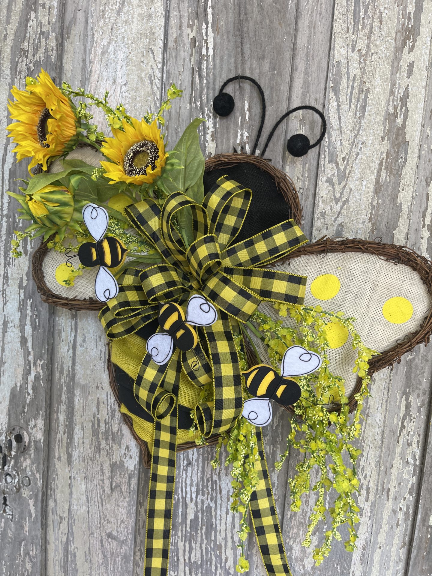 DIY Bee Home Door Decor Ideas Supply List - Kelea's Florals