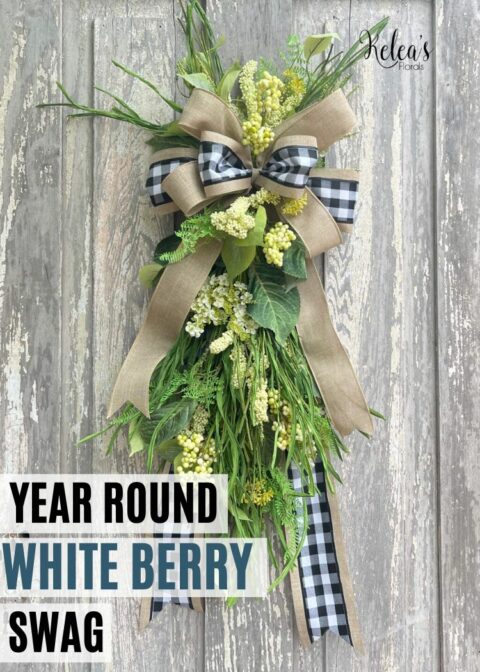 Year Round White Berry Swag - Kelea's Florals
