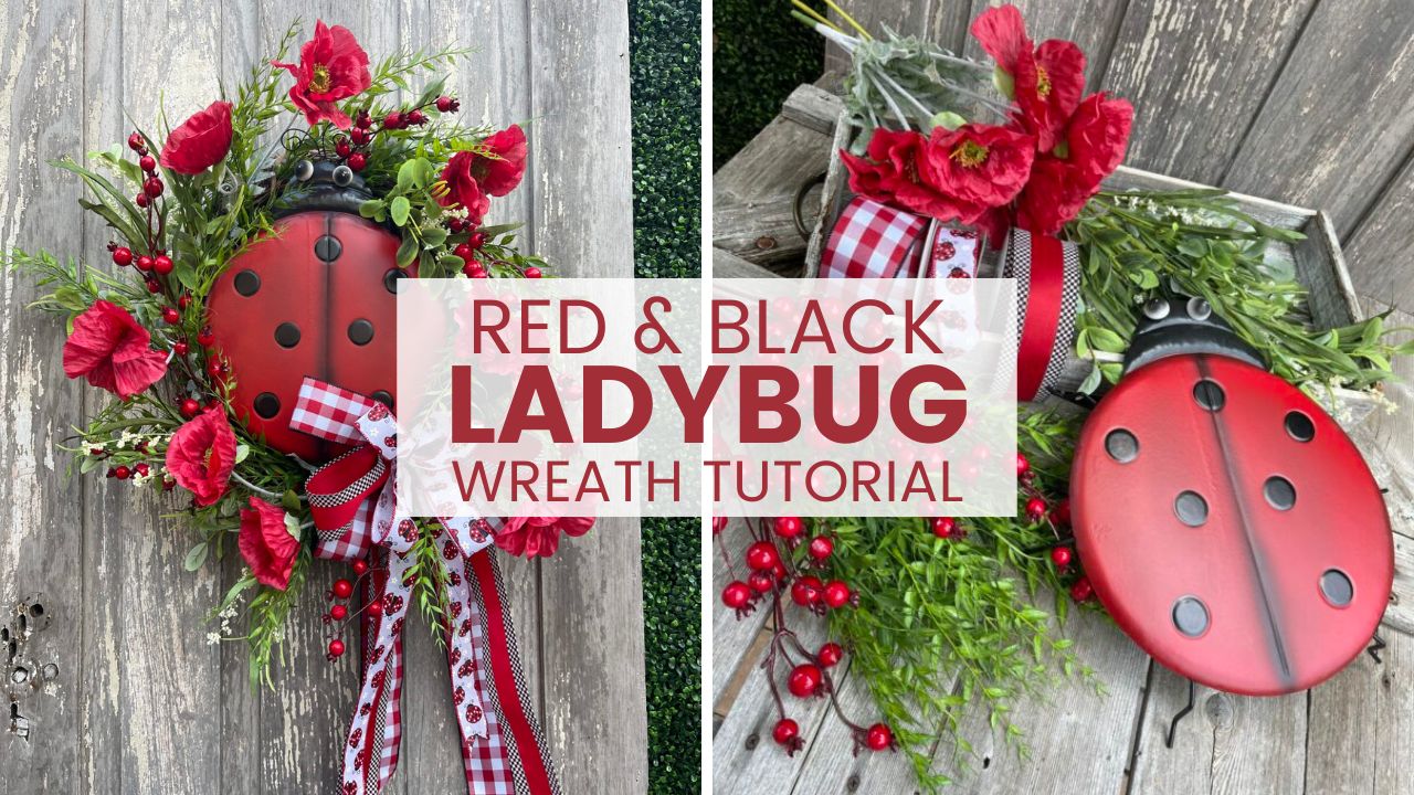 Red & Black Ladybug Wreath - Kelea's Florals