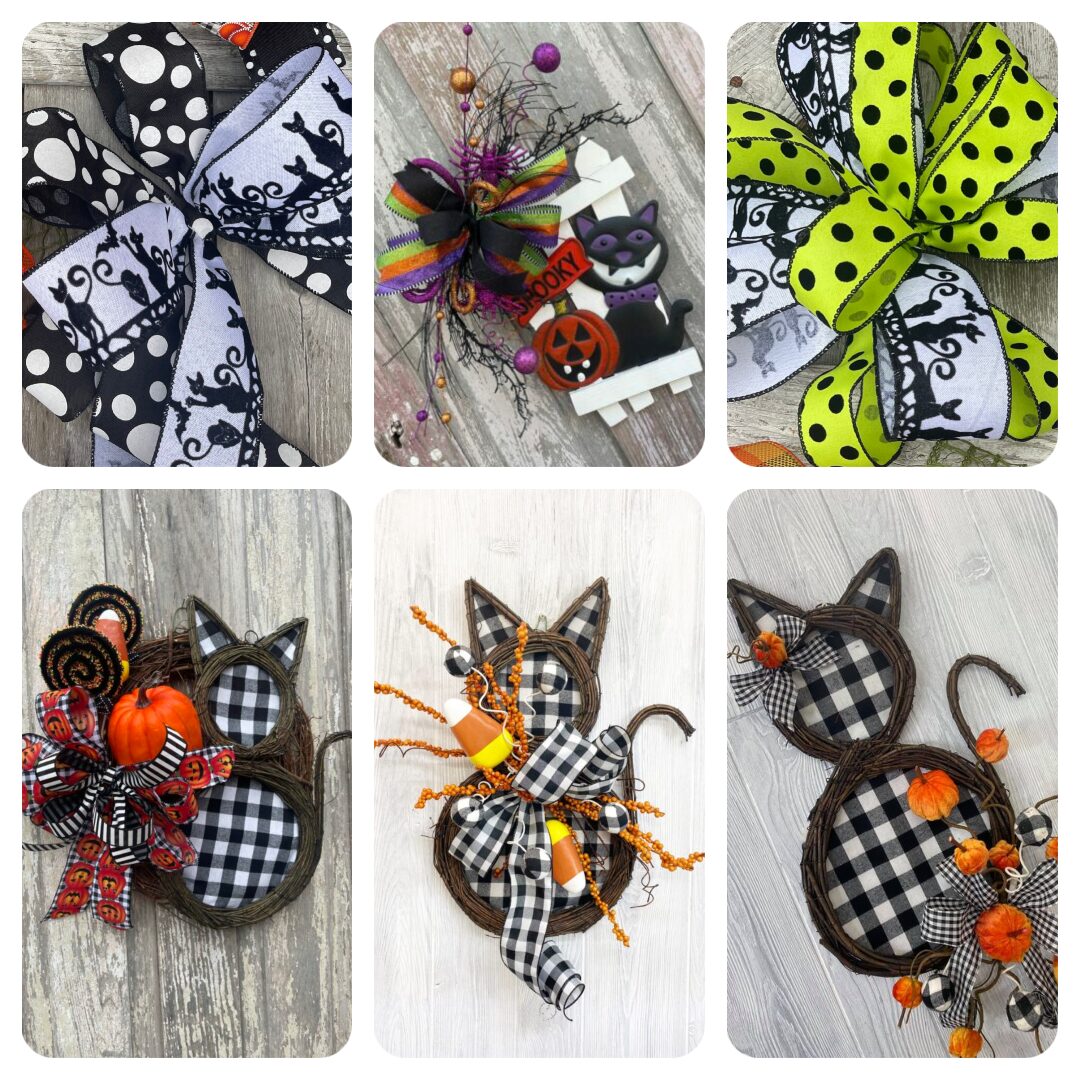 Spooky Cat Halloween Door Decor Supply List - Kelea's Florals