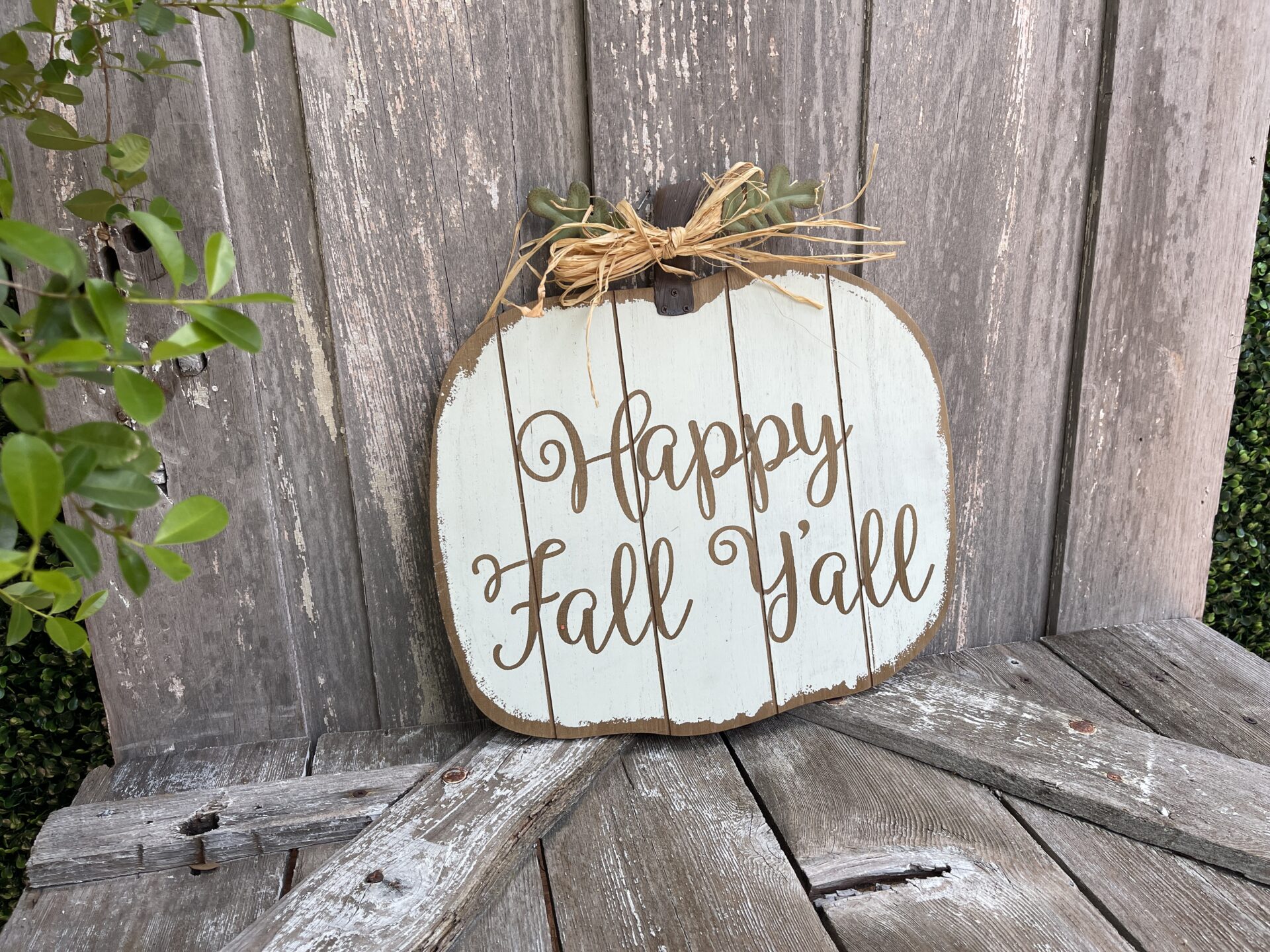 Happy Fall Yall Pumpkin Sign - Kelea's Florals