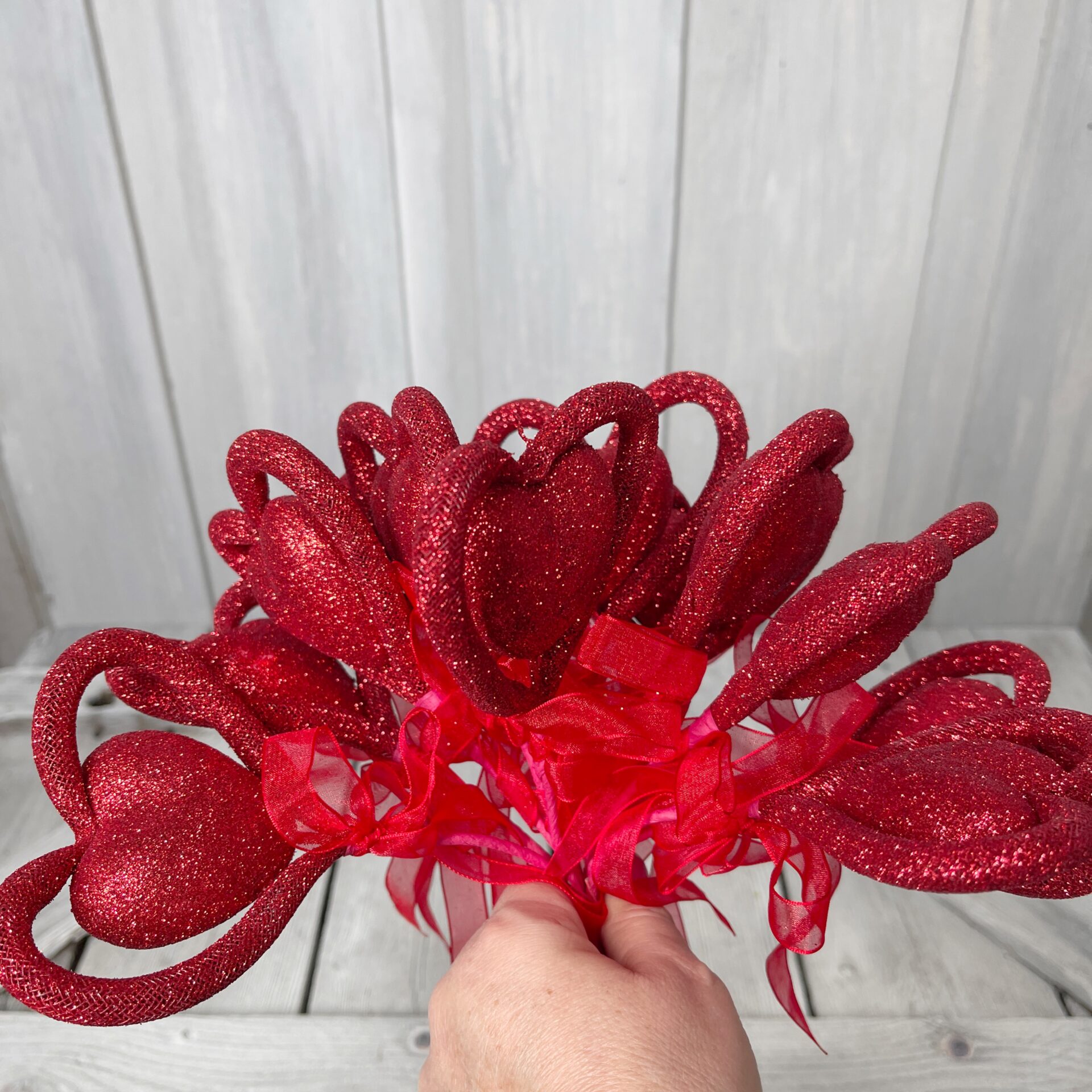 11" Glitter Heart Pick - Kelea's Florals