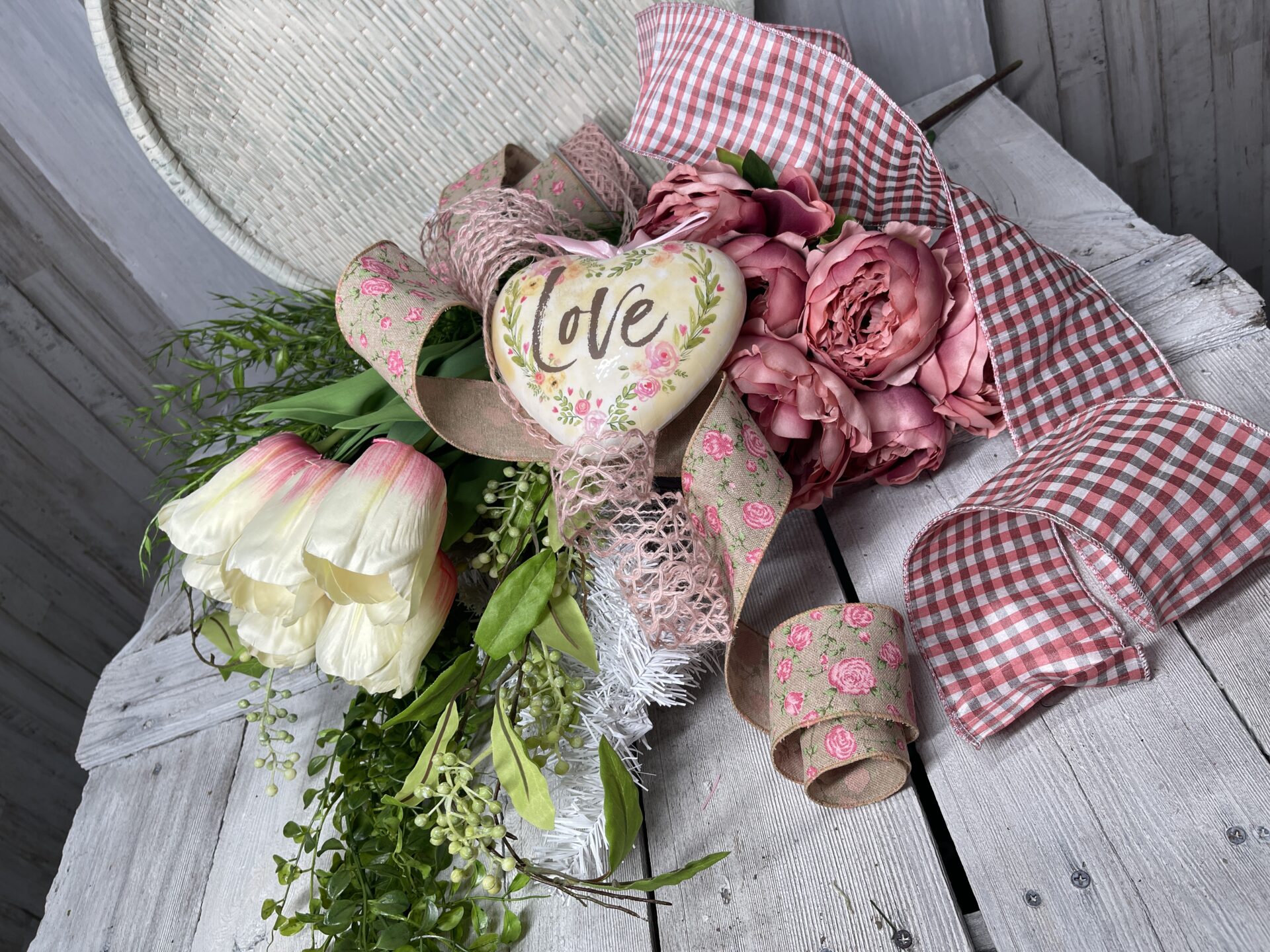 KDS Tutorial Soft and Sweet Valentine Swag Supply List - Kelea's Florals