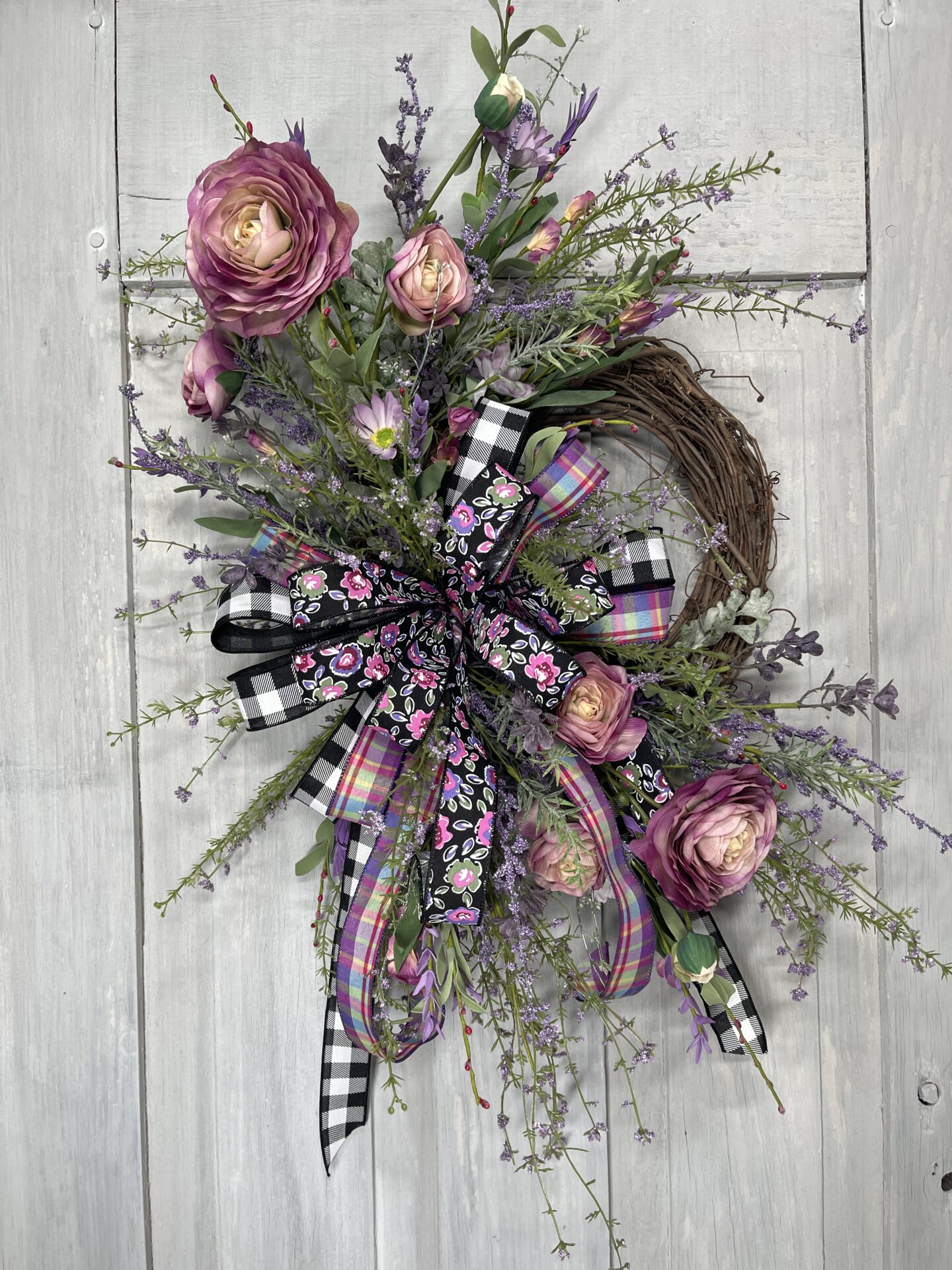 Lavender Mixed Garden Floral Wreath Kit Supply List - Kelea's Florals