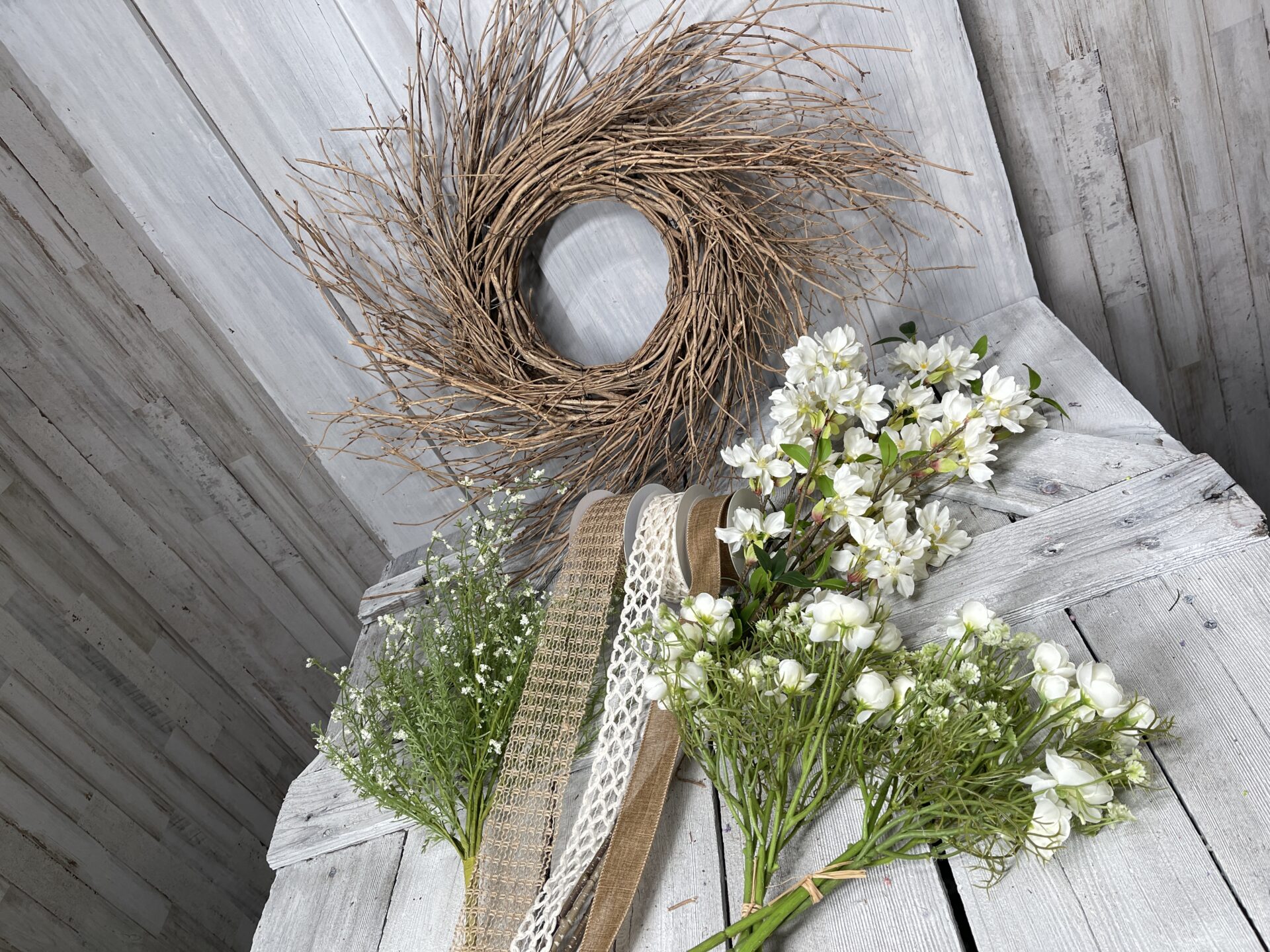 KDS Tutorial White Wild Flower Wreath Supply List - Kelea's Florals