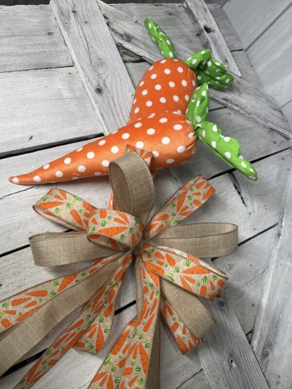 Carrot Bow with Long Tails for Your Spring Easter Wreaths, Swags and ...