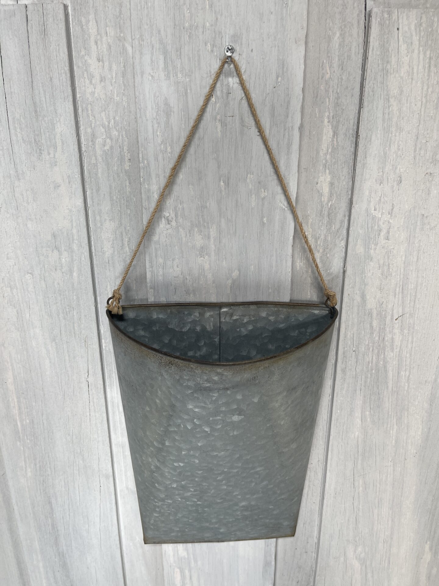 Galvanized Metal Hanging Pocket Small - Kelea's Florals