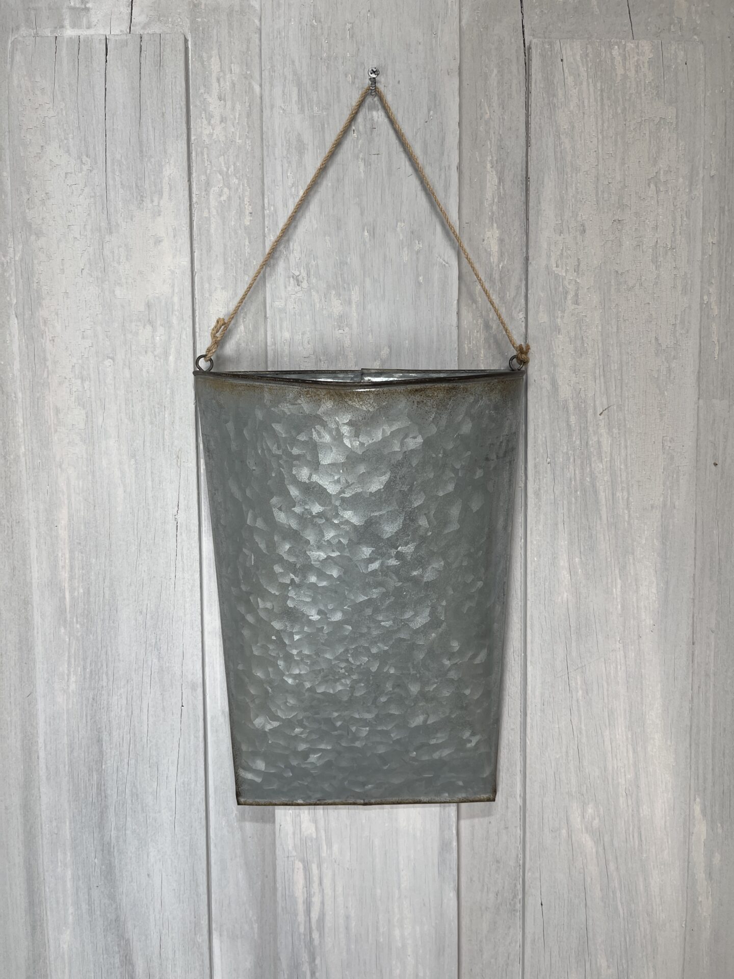 Galvanized Metal Hanging Pocket Large - Kelea's Florals