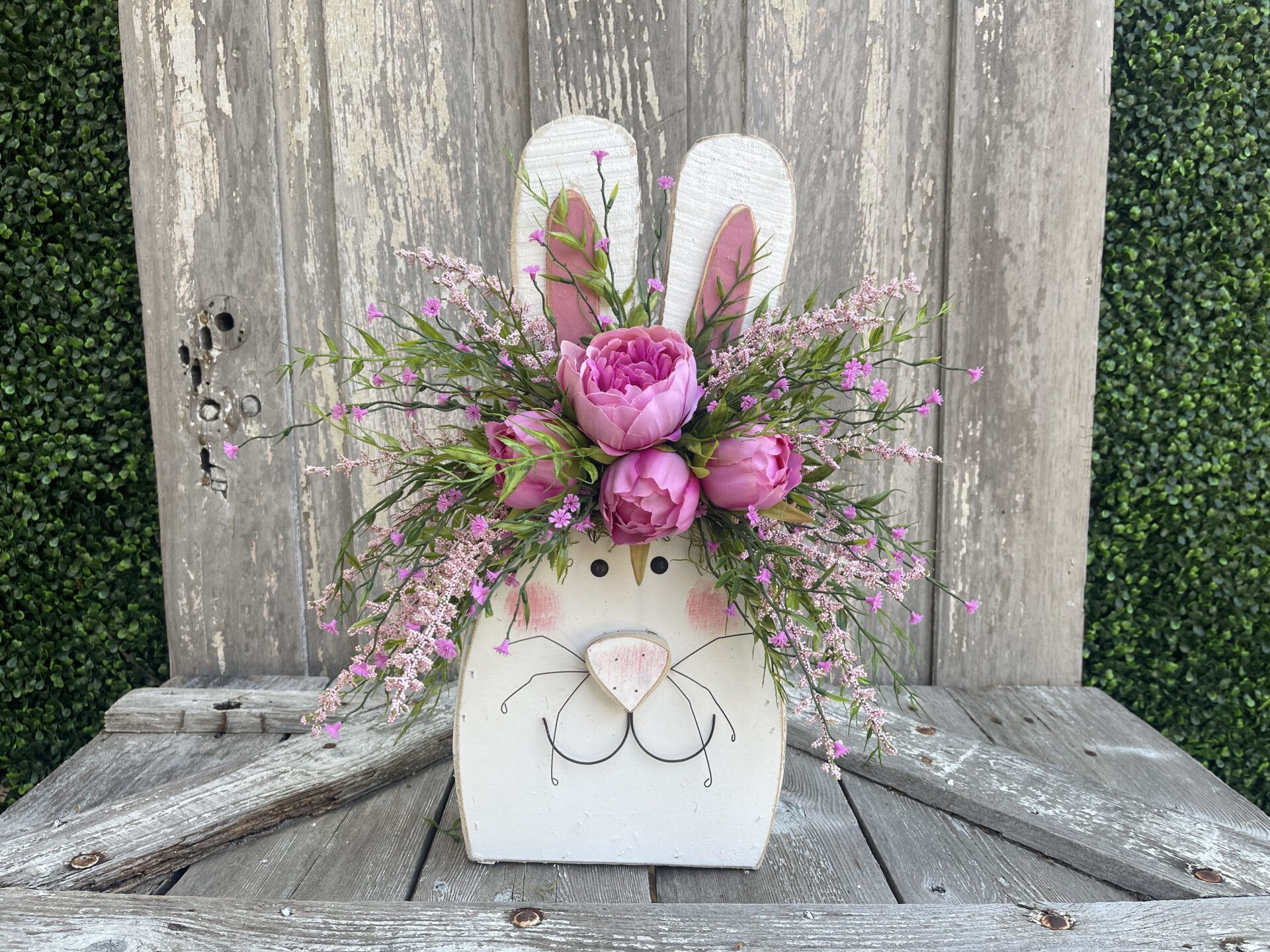 Chunky Easter Bunny Shelf Sitter Spring Decor Supply List - Kelea's Florals