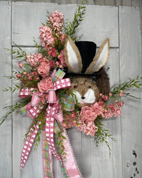 Bunny Wreath Ideas to Decorate Your Door This Easter! - Kelea's Florals